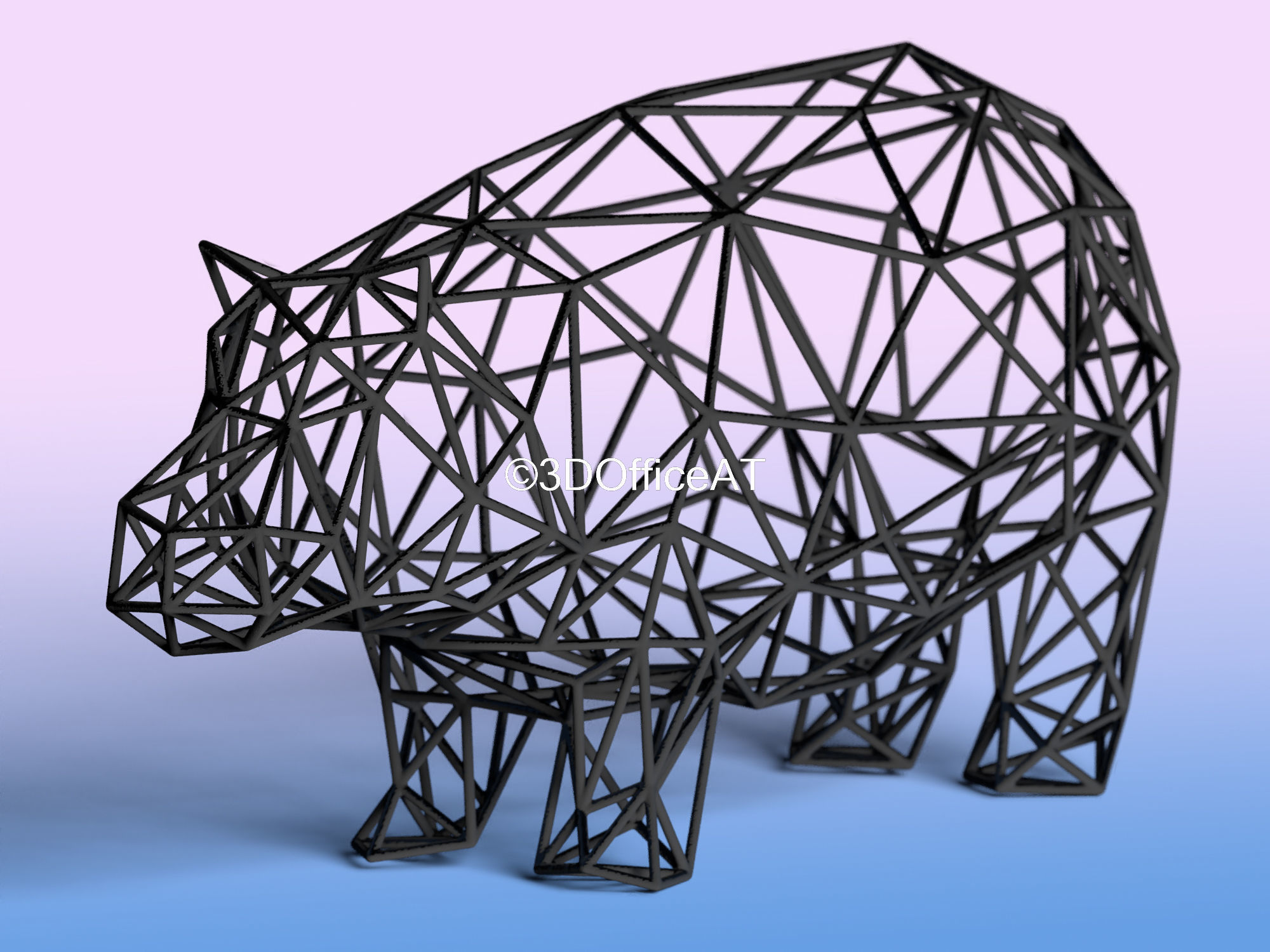 HIPPO - WIRE ART 3D model 3D printable | CGTrader