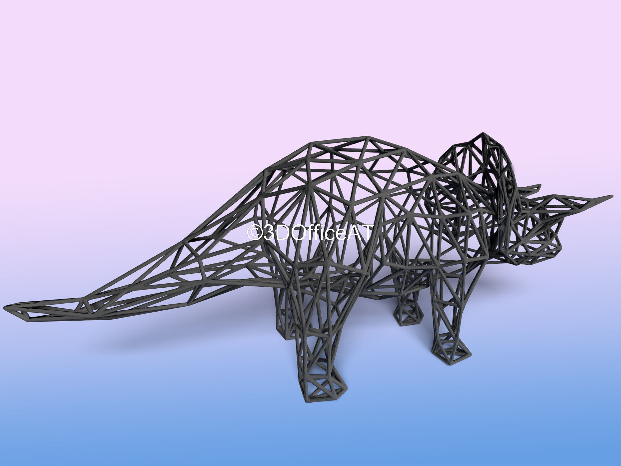 TRICERATOP - DINO WIRE ART 3D model 3D printable | CGTrader