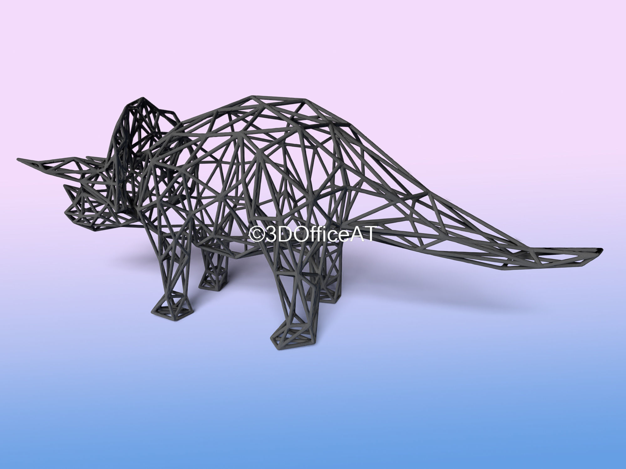 TRICERATOP - DINO WIRE ART 3D model 3D printable | CGTrader