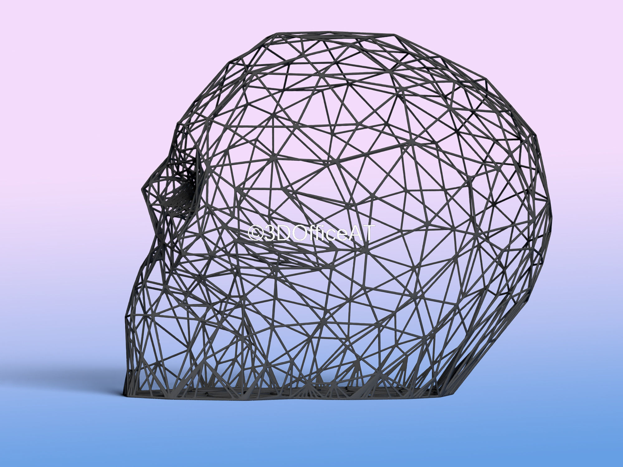 SKULL - WIRE ART 3D model 3D printable | CGTrader