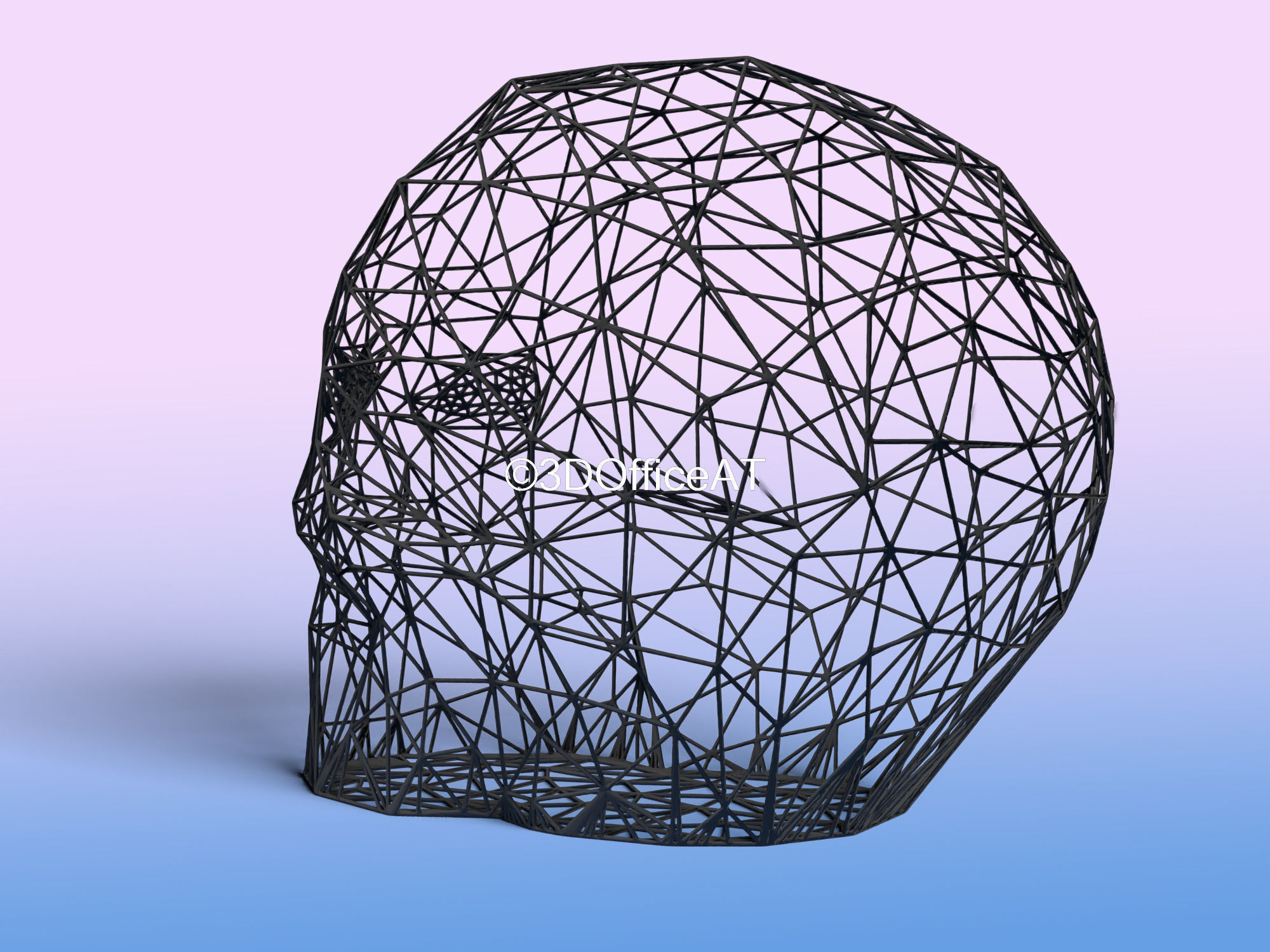 SKULL - WIRE ART 3D model 3D printable | CGTrader