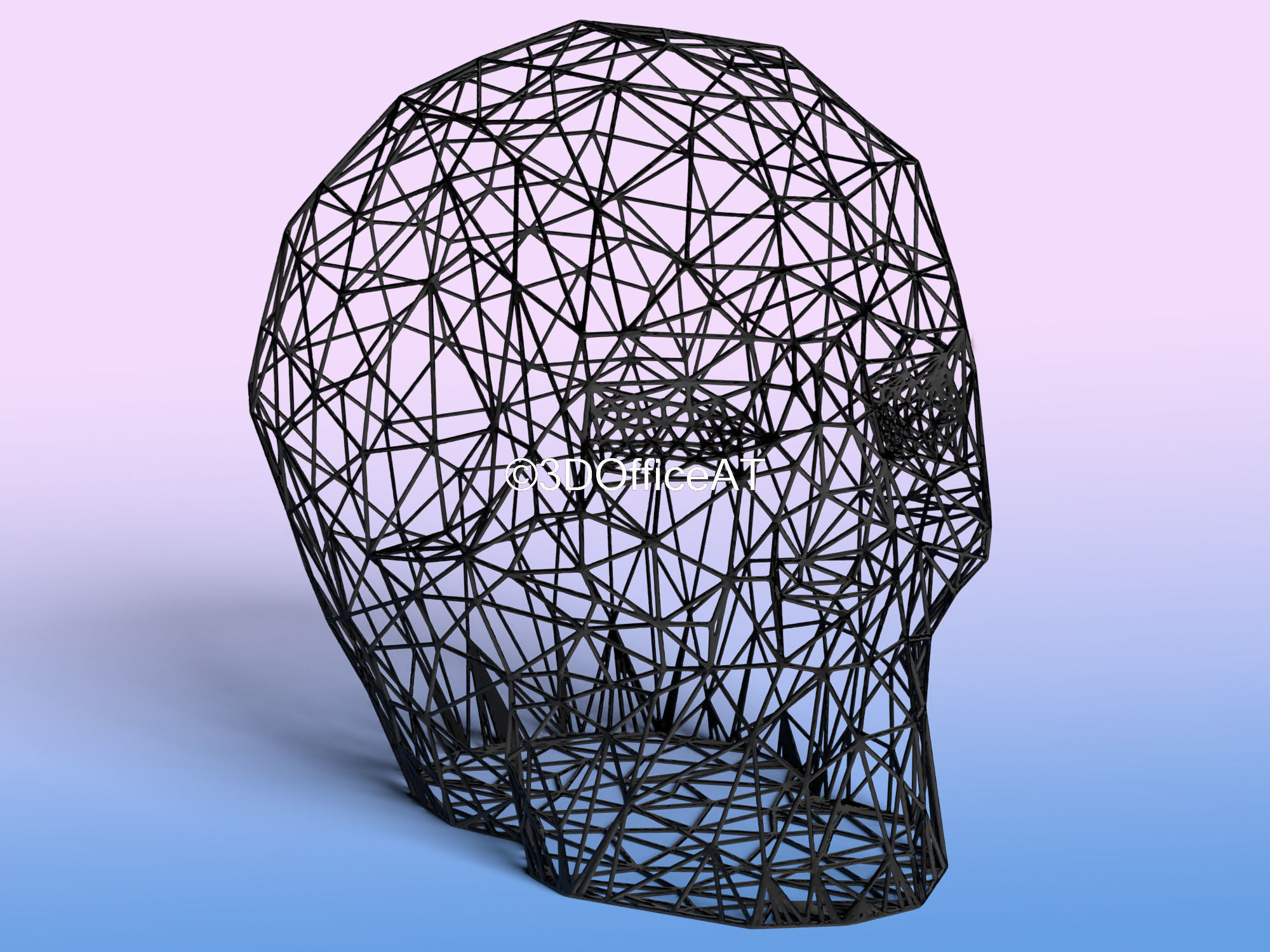 SKULL - WIRE ART 3D model 3D printable | CGTrader