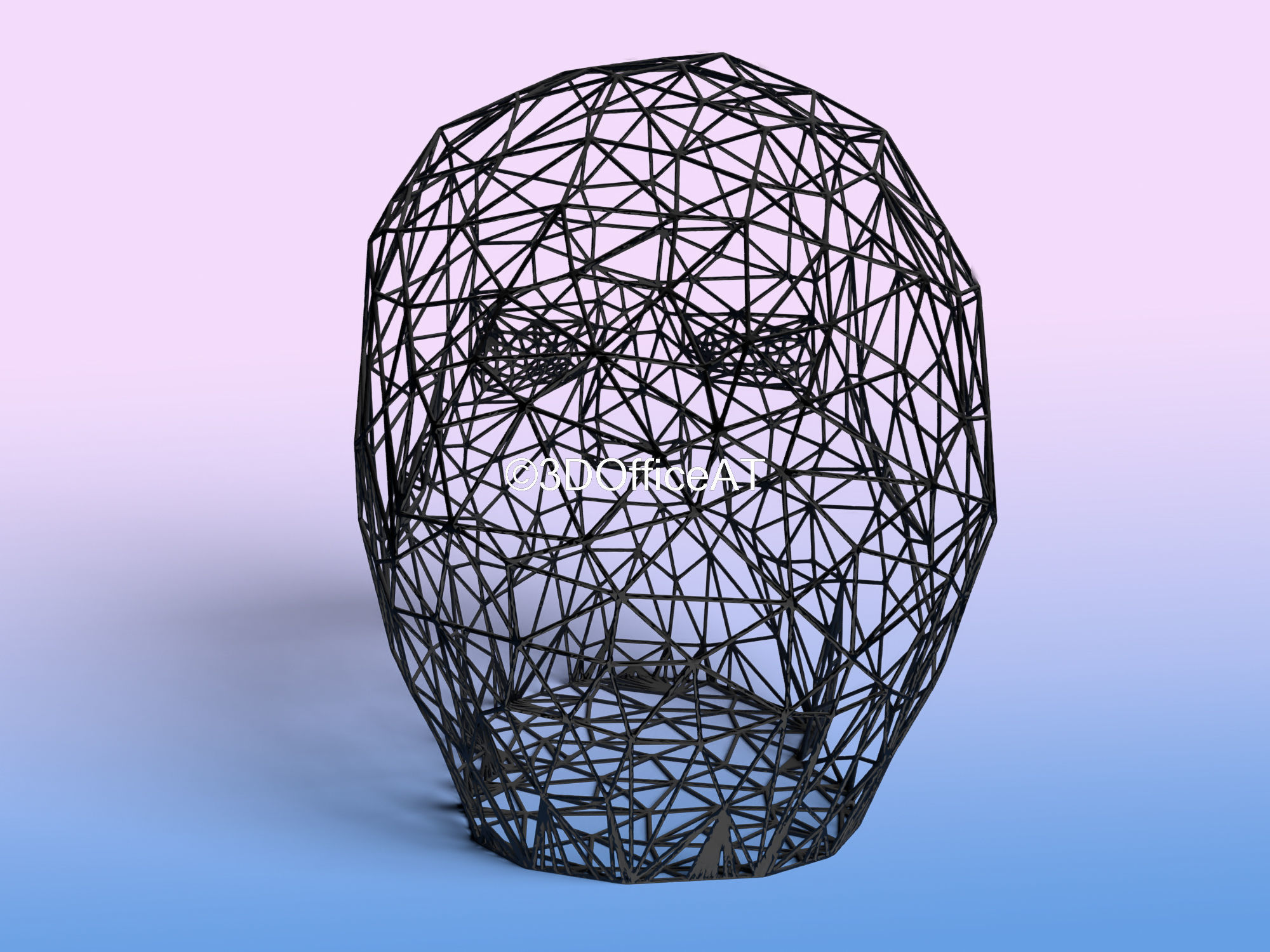 SKULL - WIRE ART 3D model 3D printable | CGTrader