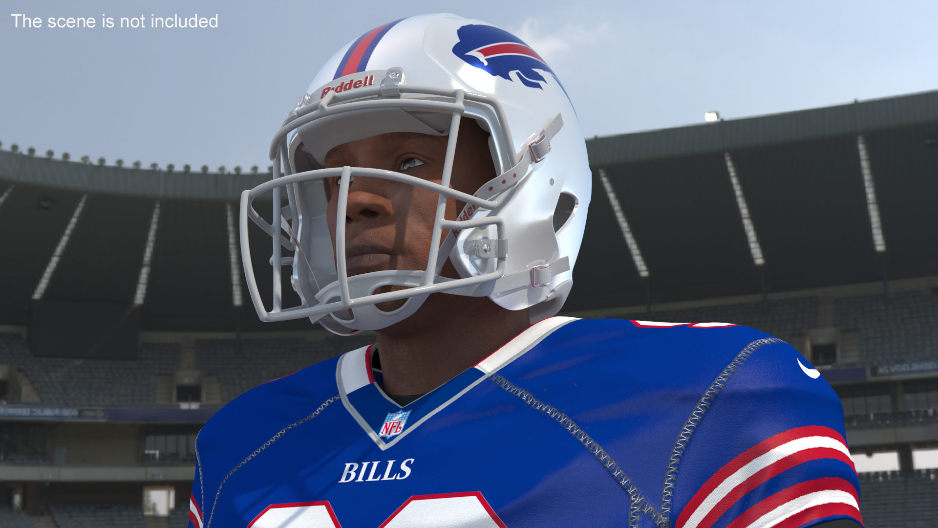 Buffalo Bills American Football Player Rigged Fur 3D model rigged ...