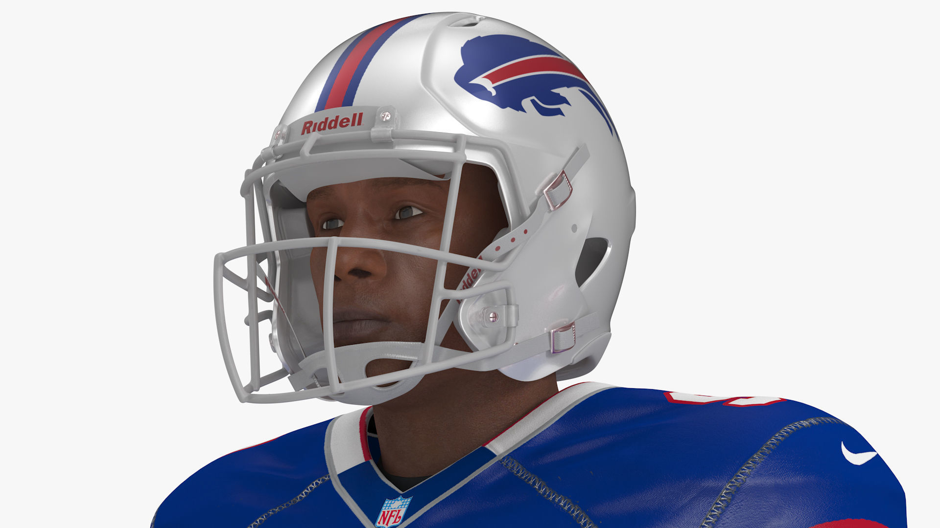 Buffalo Bills American Football Player Rigged Fur 3D model rigged ...