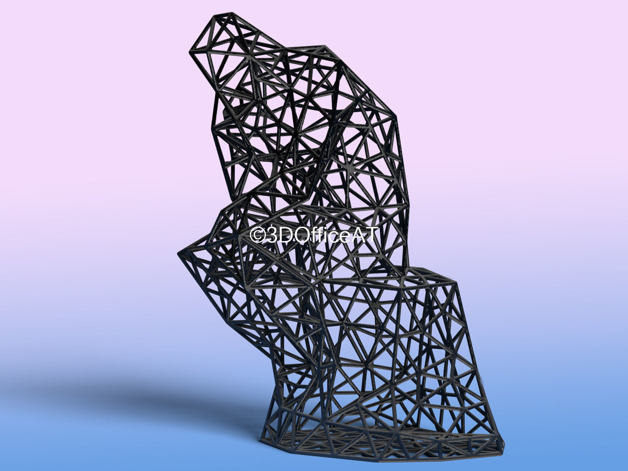 THE THINKER - WIRE FRAME ART 3D model 3D printable | CGTrader