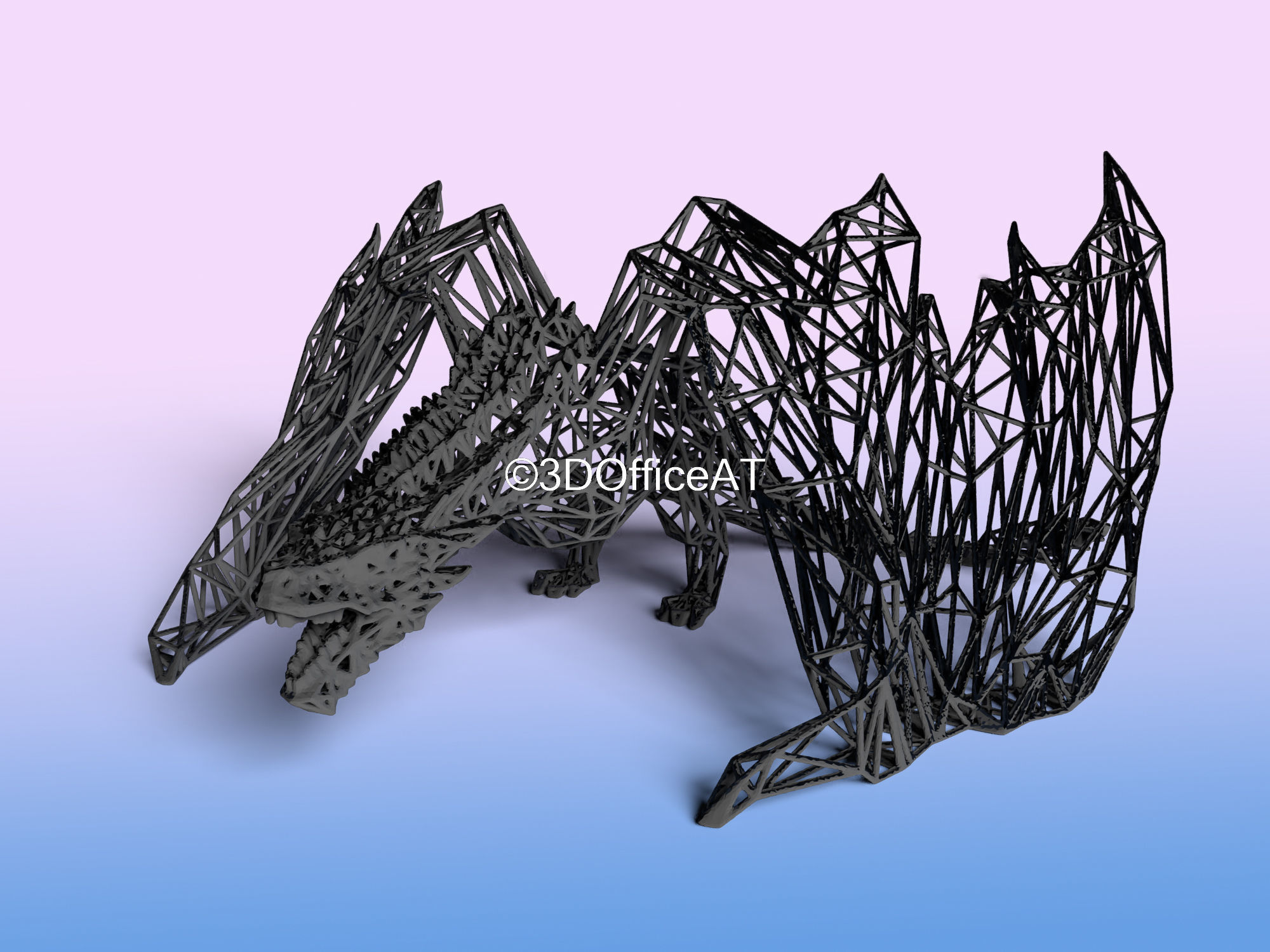 DRAGON FLAT - RESIN PRINT - WIRE ART free 3D model 3D printable | CGTrader