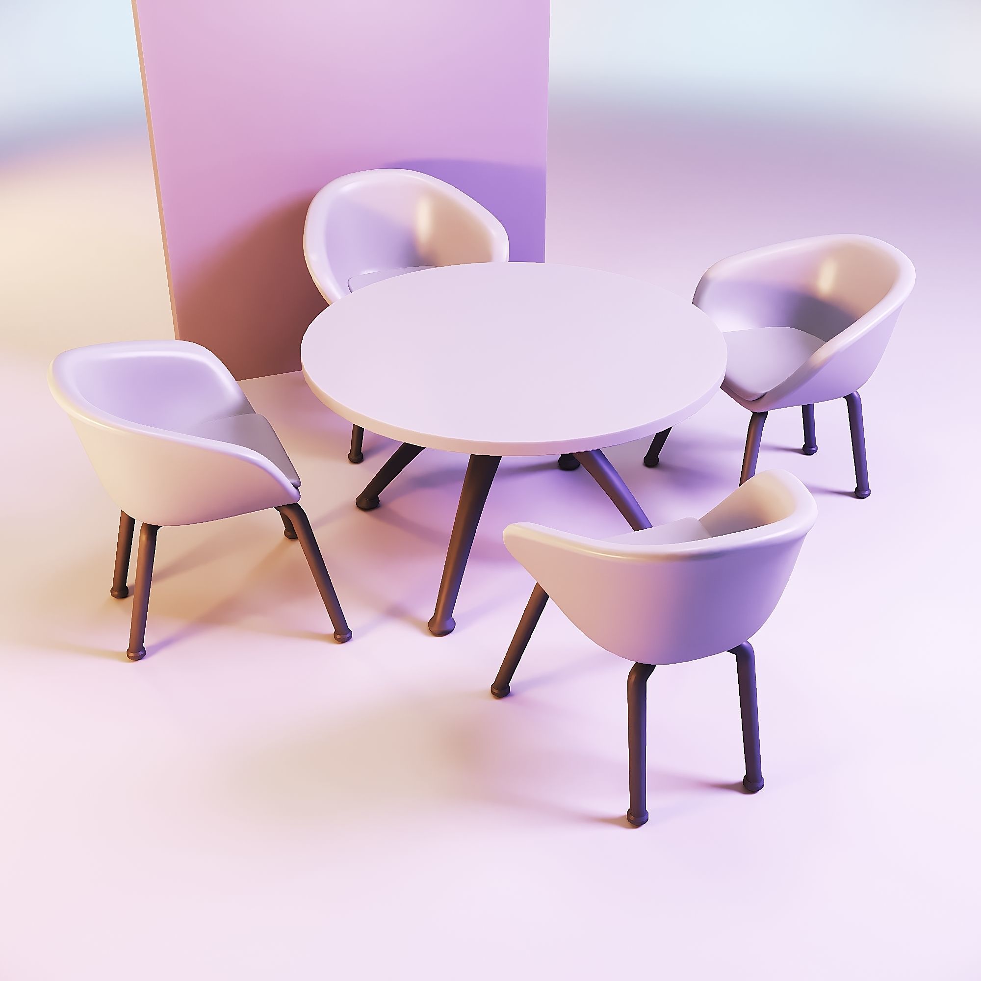Doll table and chair 3D model 3D printable | CGTrader