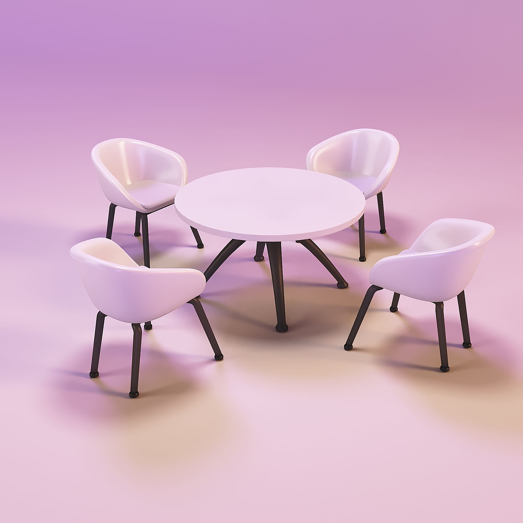 Doll table and chair 3D model 3D printable | CGTrader