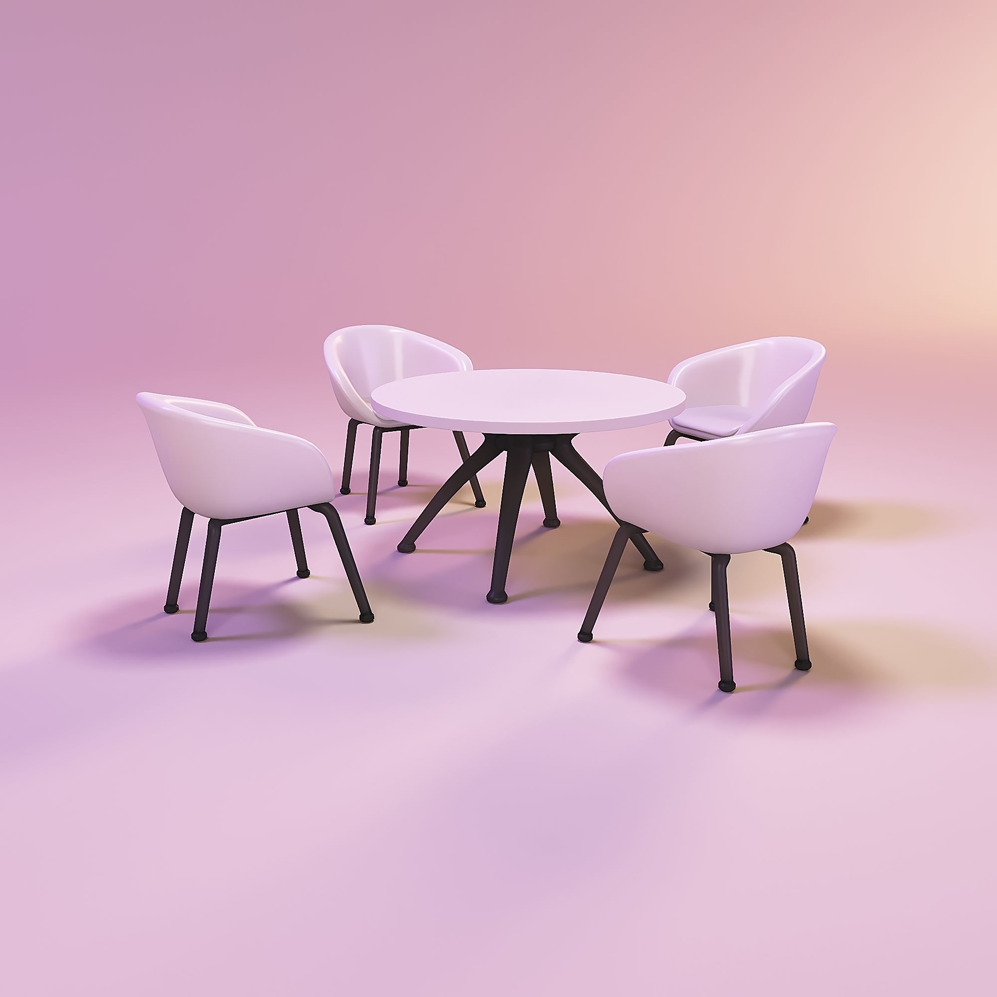 Doll table and chair 3D model 3D printable | CGTrader