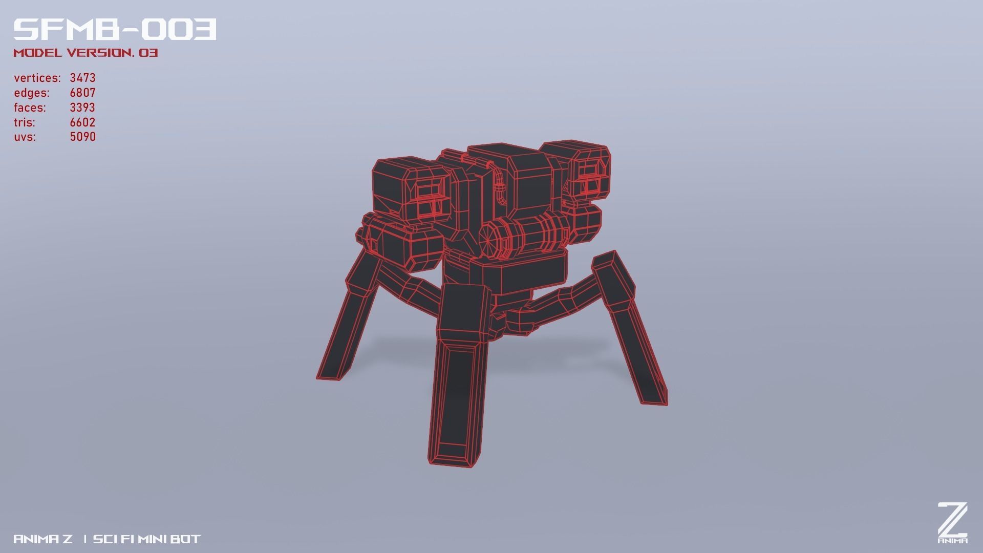 3D model Scifi Mini bot VR / AR / low-poly | CGTrader