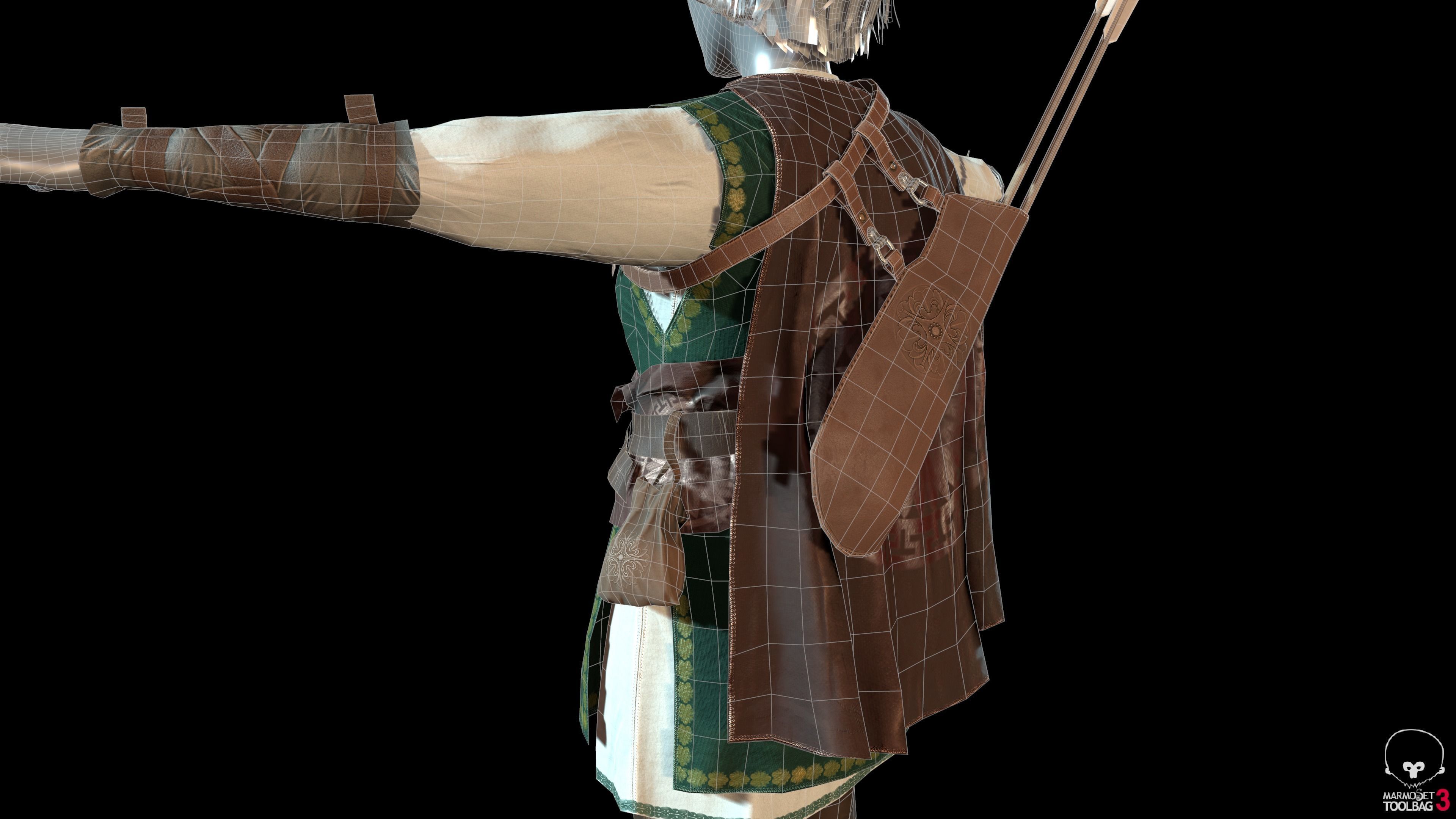 3D model Low Poly Realistic outfit of Archer Women VR / AR / low-poly ...