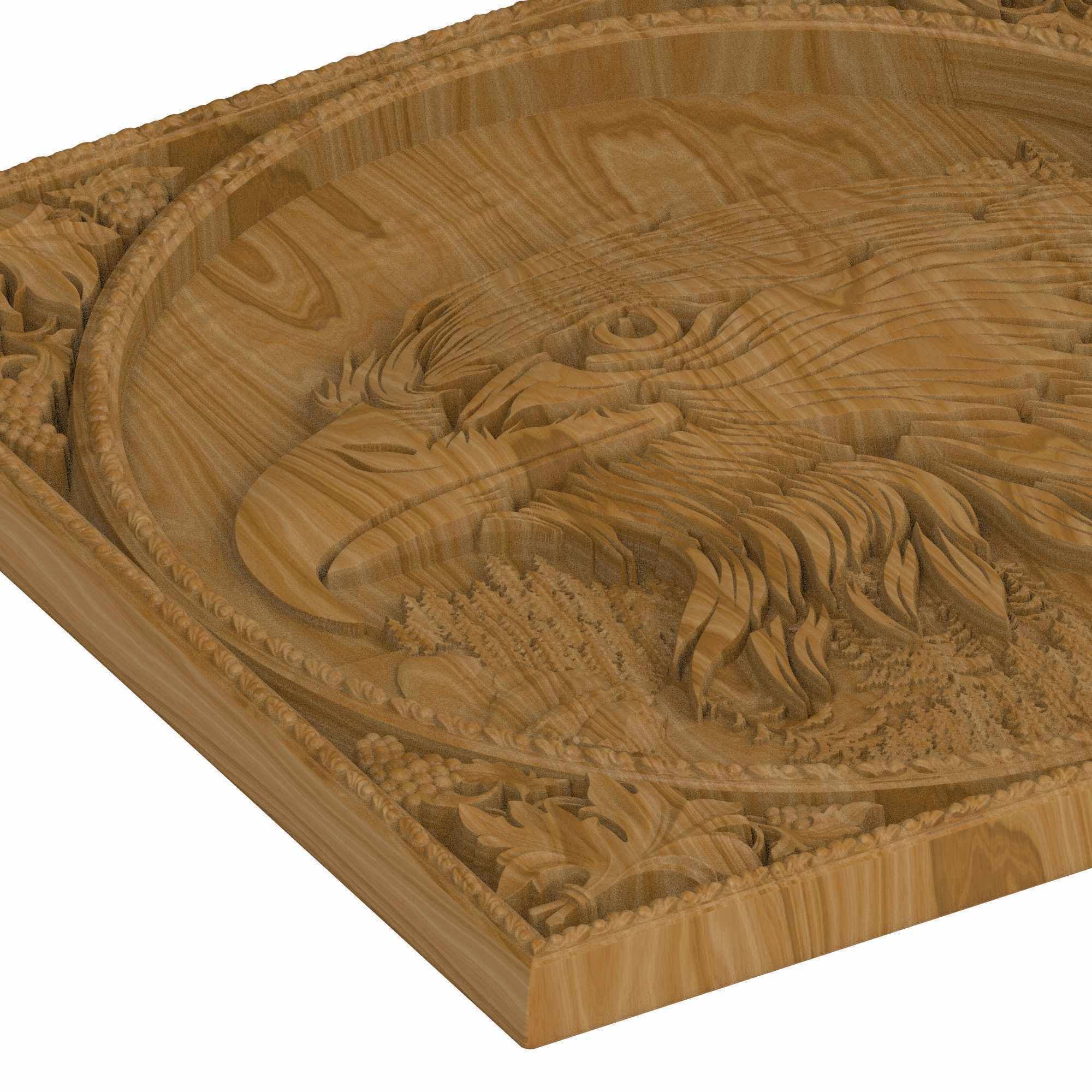 Carved panel painting STL 3D model | CGTrader