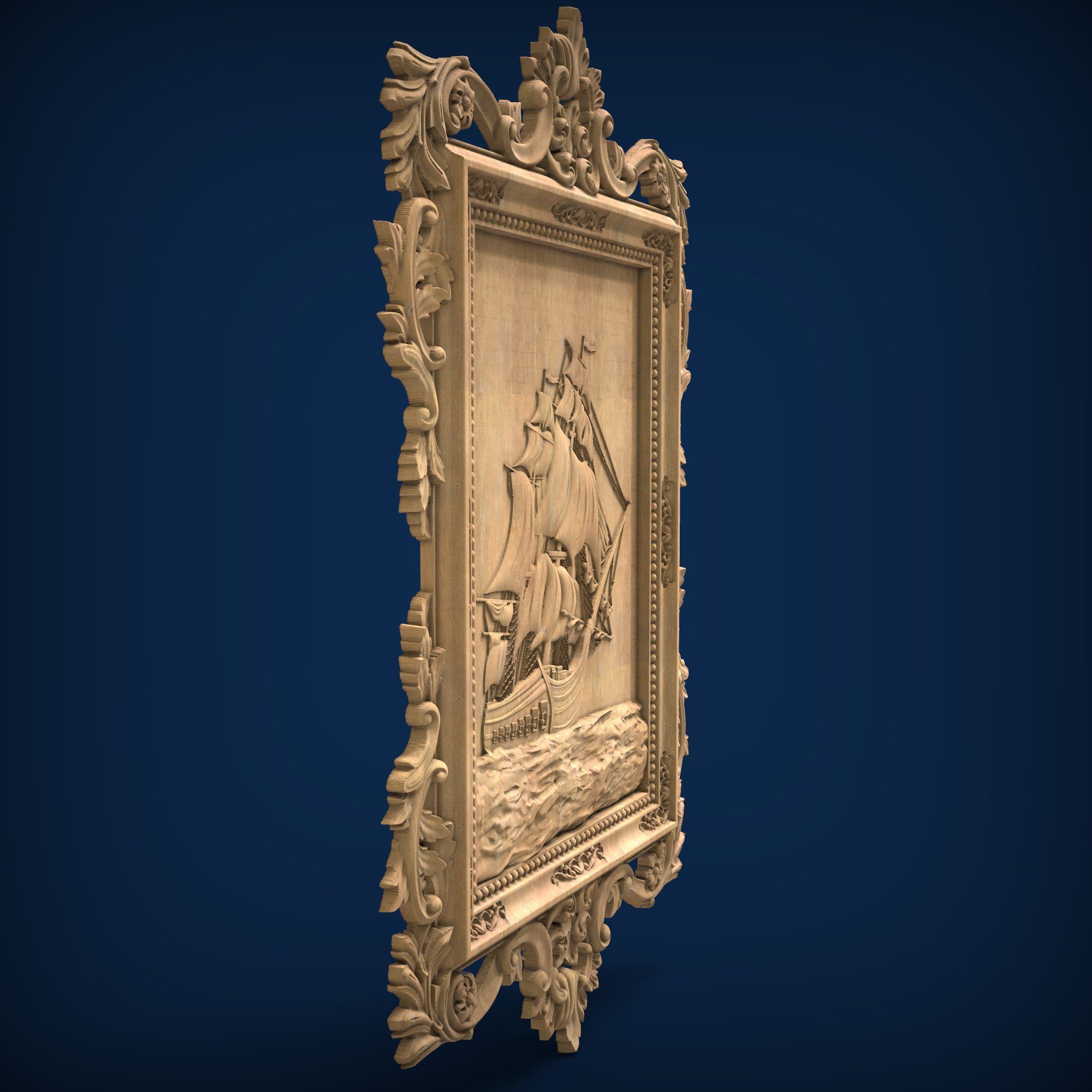 Carved panel painting STL 3D model | CGTrader