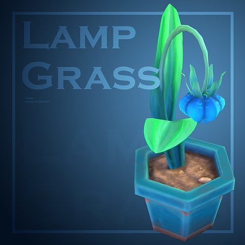 3D model Flower Lamp Grass from Genshin Impact Low Poly Game Ready VR ...