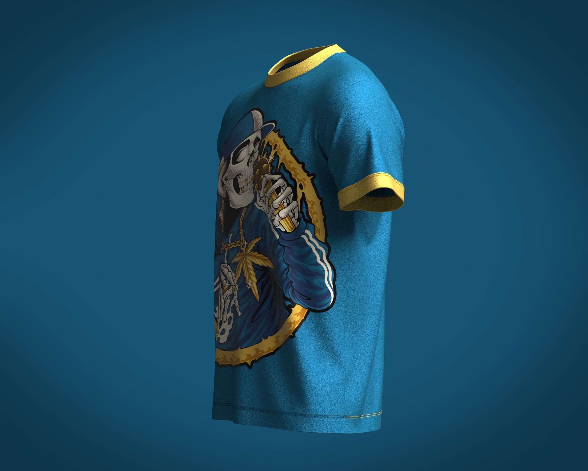 T-Shirt Rap Skull 3D model | CGTrader