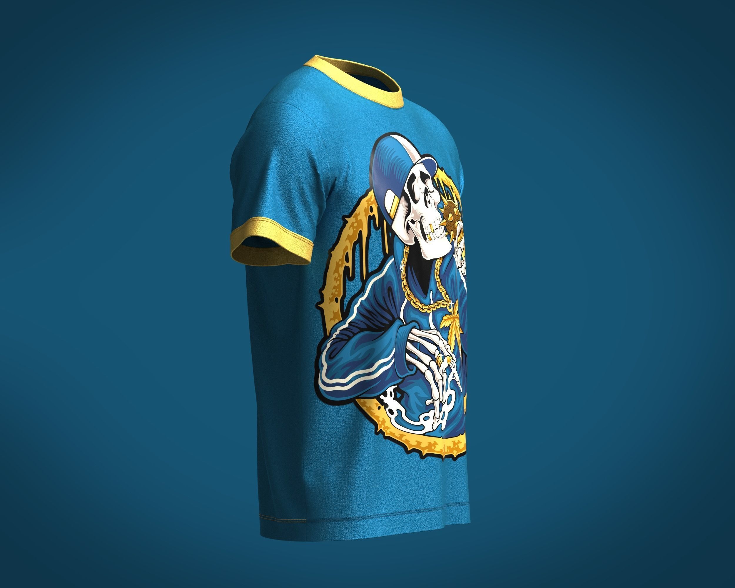 T-Shirt Rap Skull 3D model | CGTrader