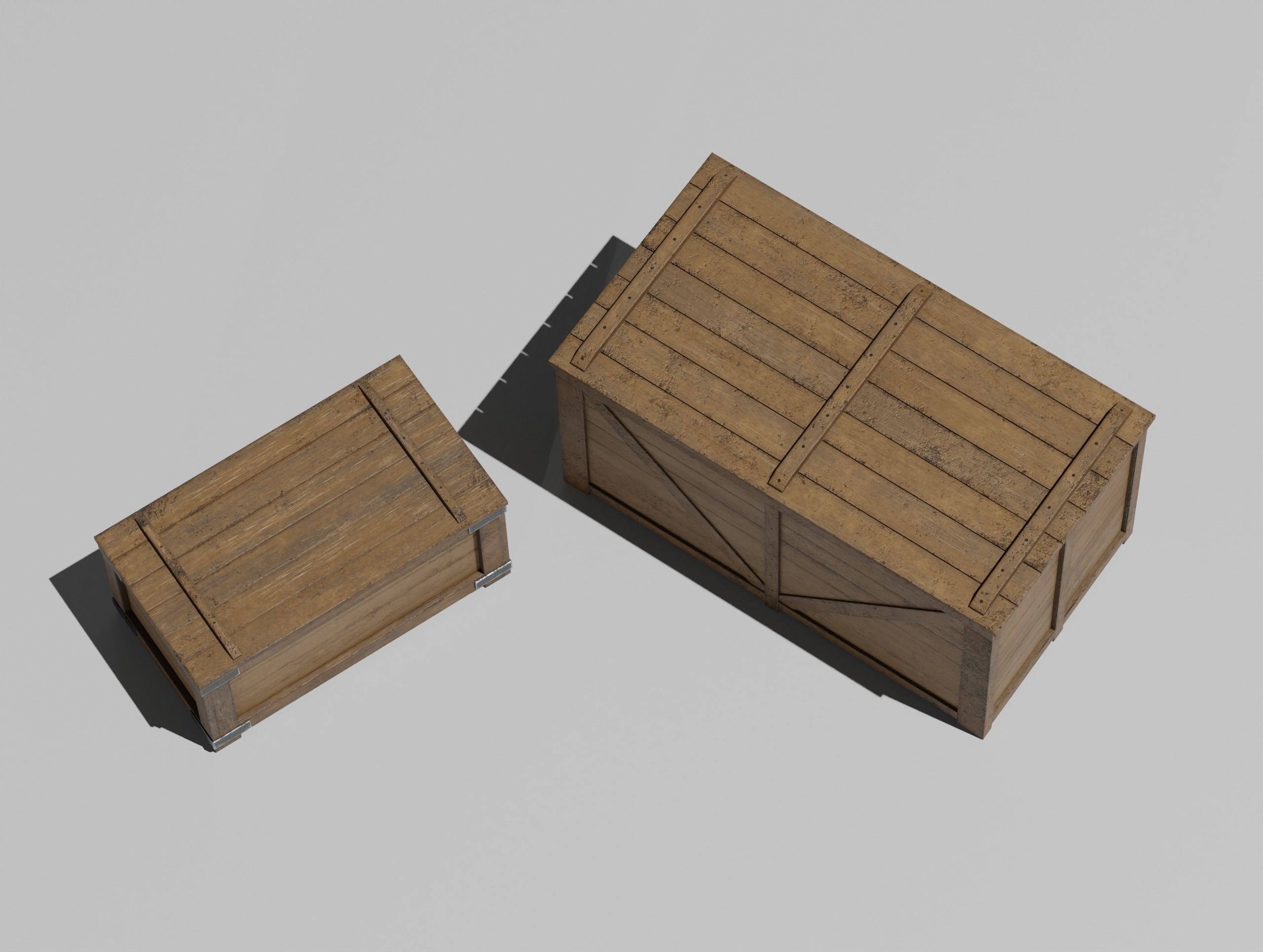 3D model Wooden Crate Small Pack 3 PBR 4 VR / AR / low-poly | CGTrader