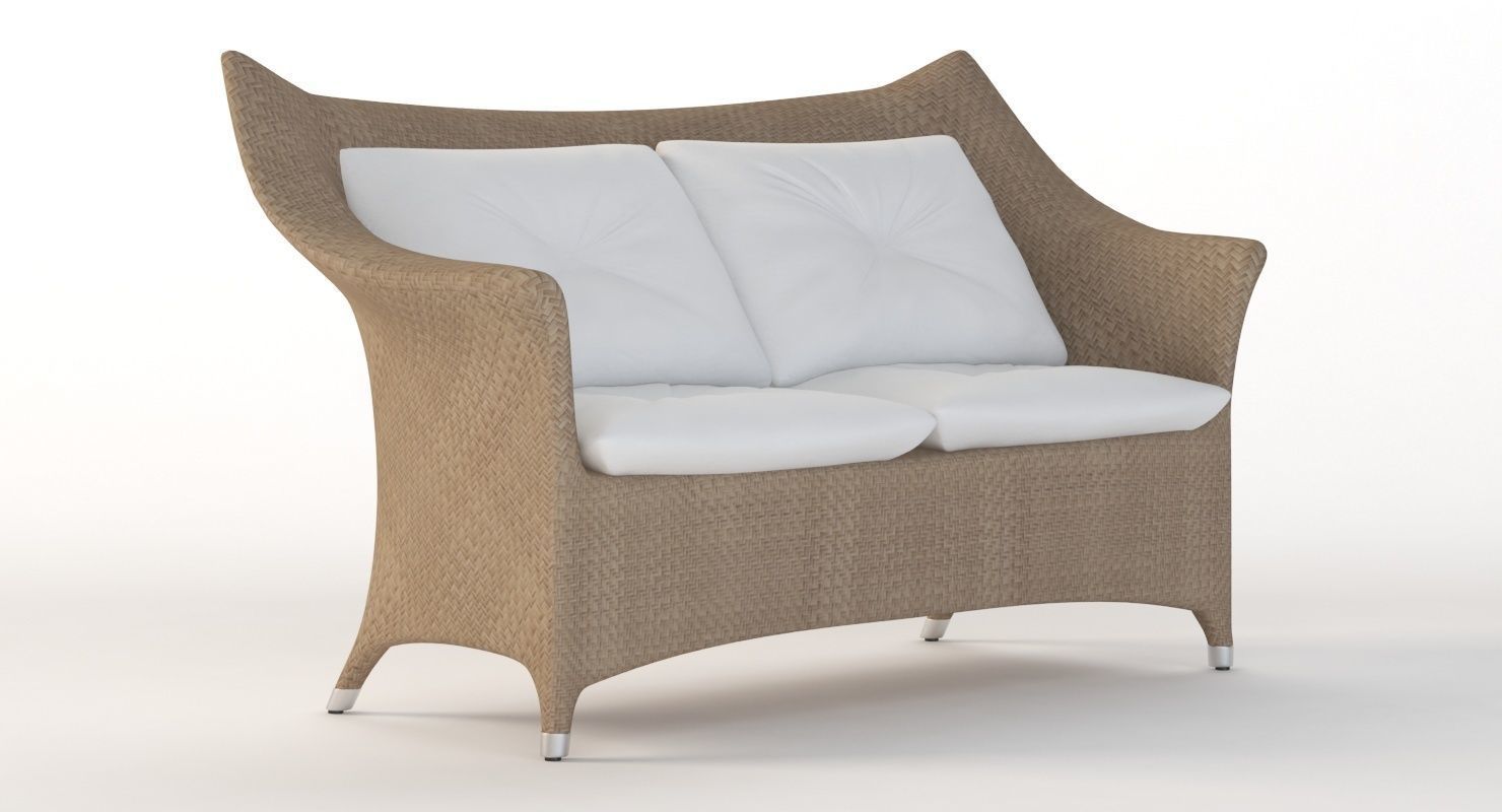 Amari Vita Rattan Sofa 2 Seat By Janice Feldman 3D model | CGTrader