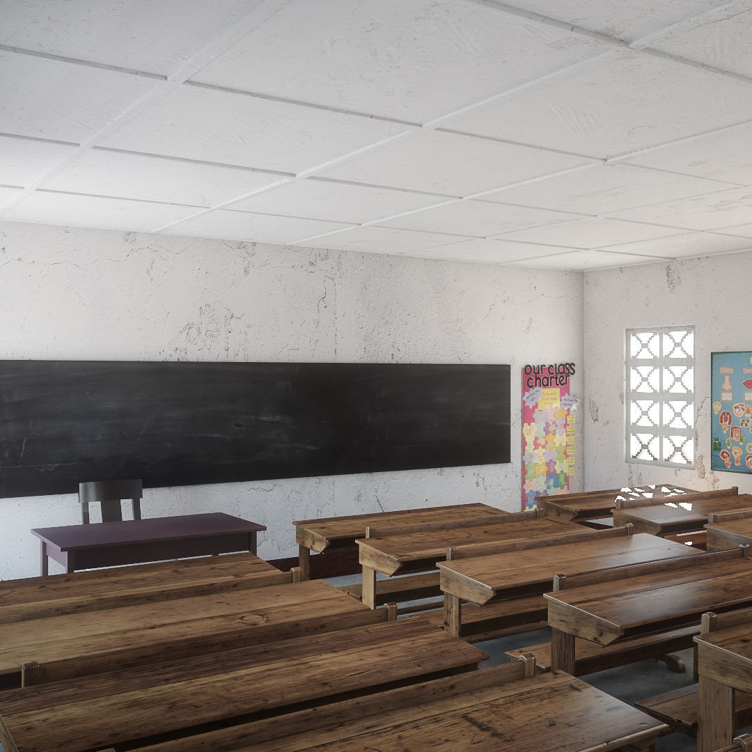 African Primary School Architecture Uganda Classroom V1 3D model | CGTrader