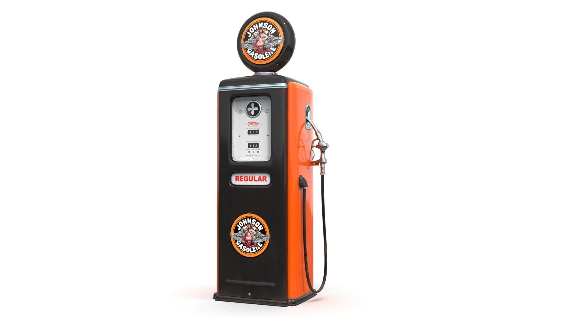 Vintage JOHNSON Gas Pump 1948 3D model | CGTrader