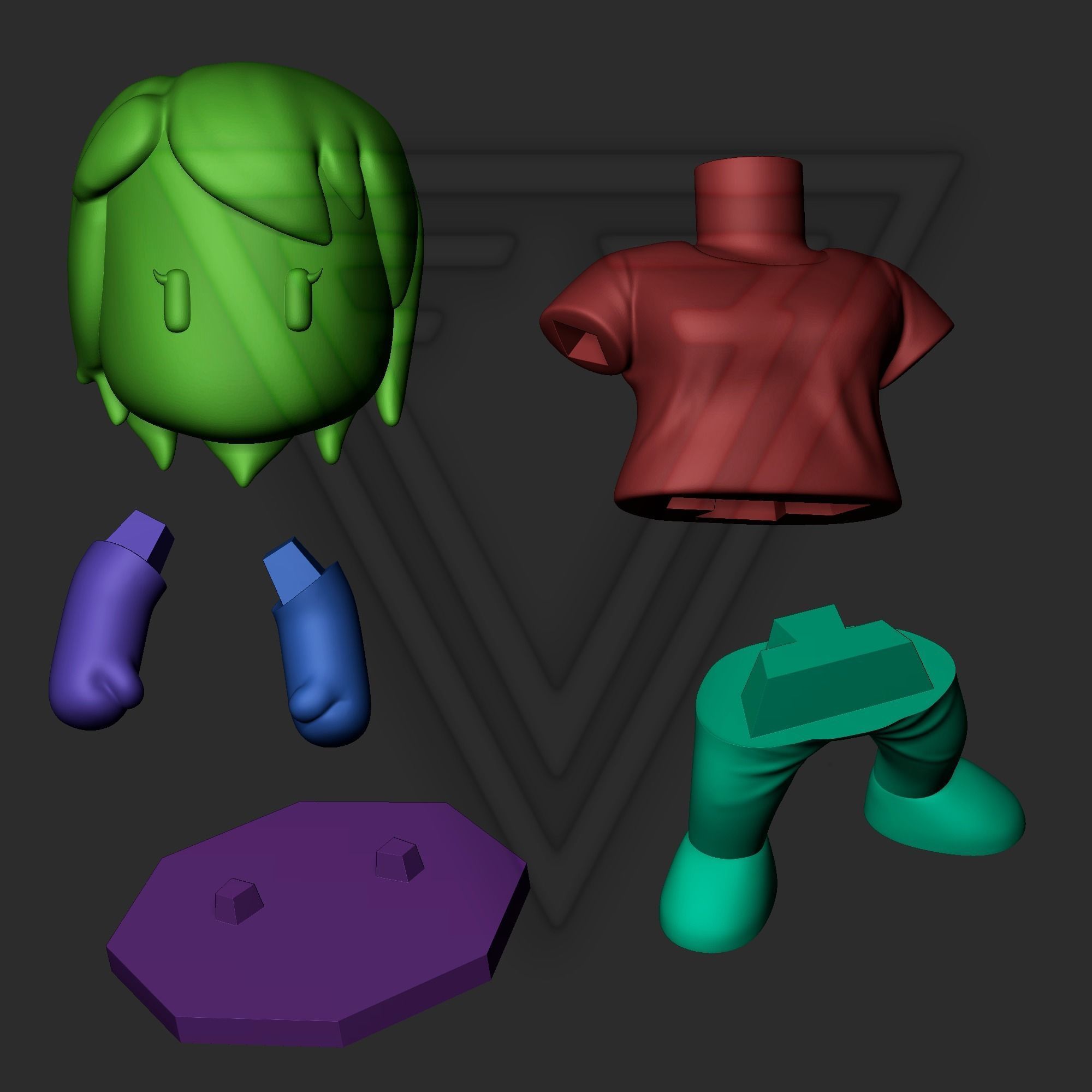 stumble guys Girl free 3D model 3D printable | CGTrader