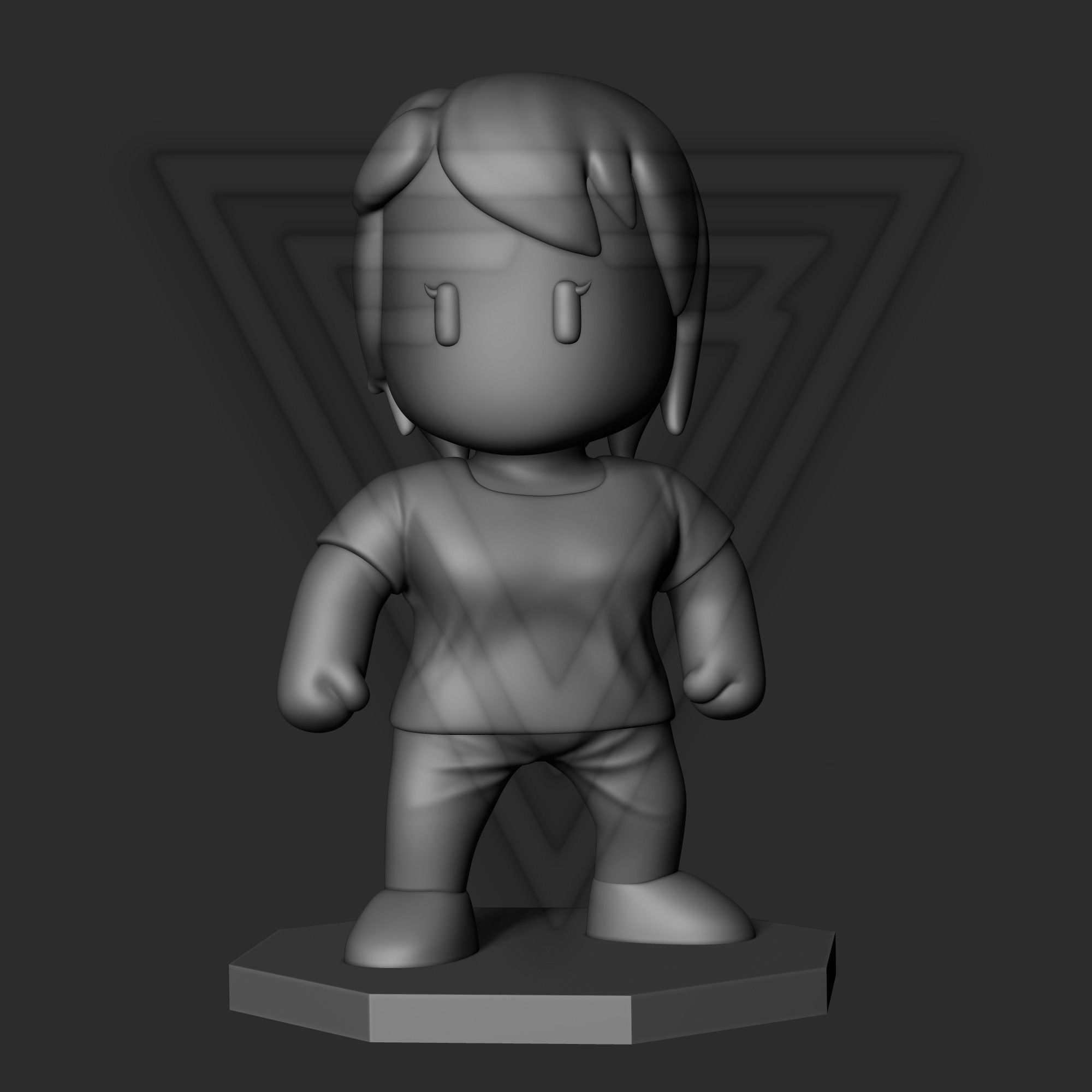 stumble guys Girl free 3D model 3D printable | CGTrader