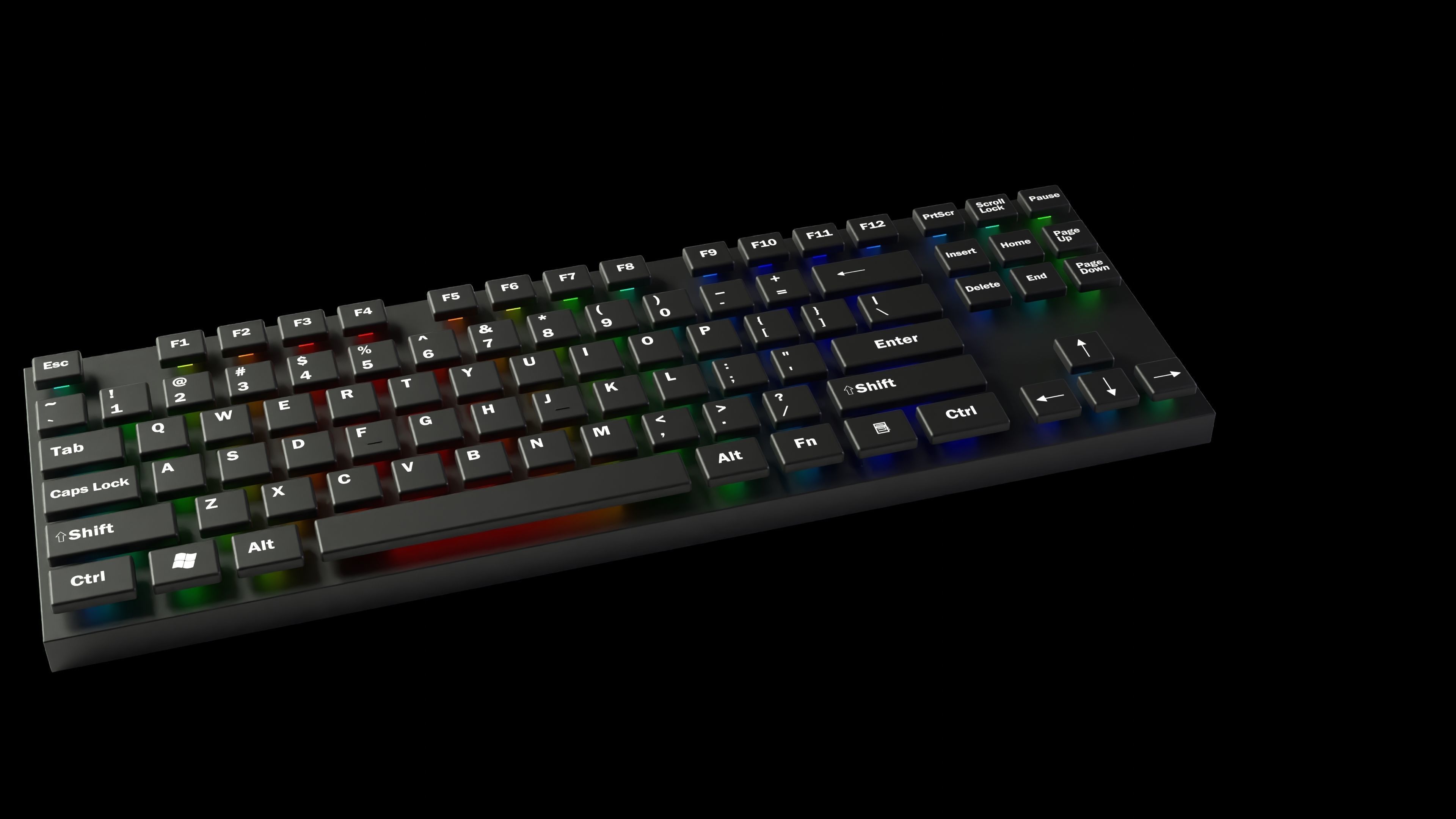 3D model Animated customizable keyboard automatic RGB typing animation ...