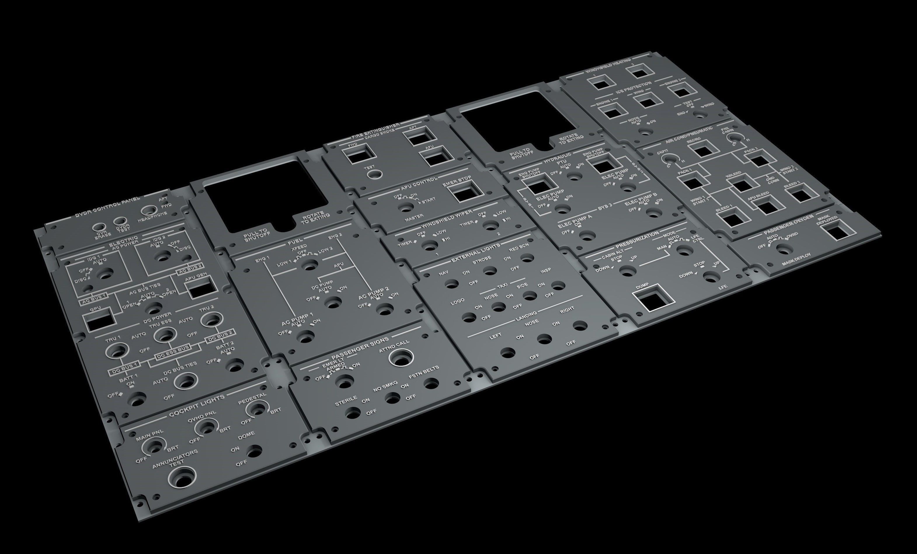 Embraer E1 Overhead Panels 3D model 3D printable | CGTrader