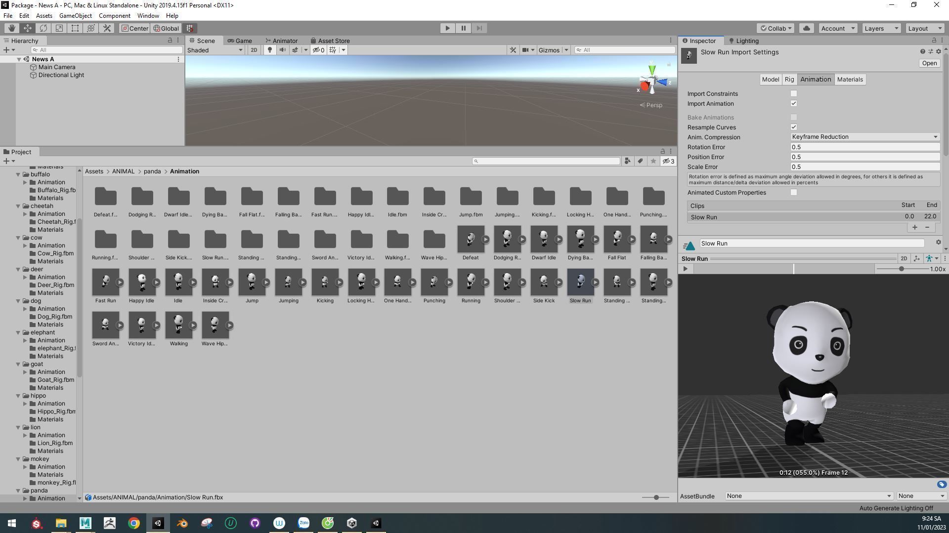 3D model Character011 Animated Panda 3D VR / AR / low-poly | CGTrader