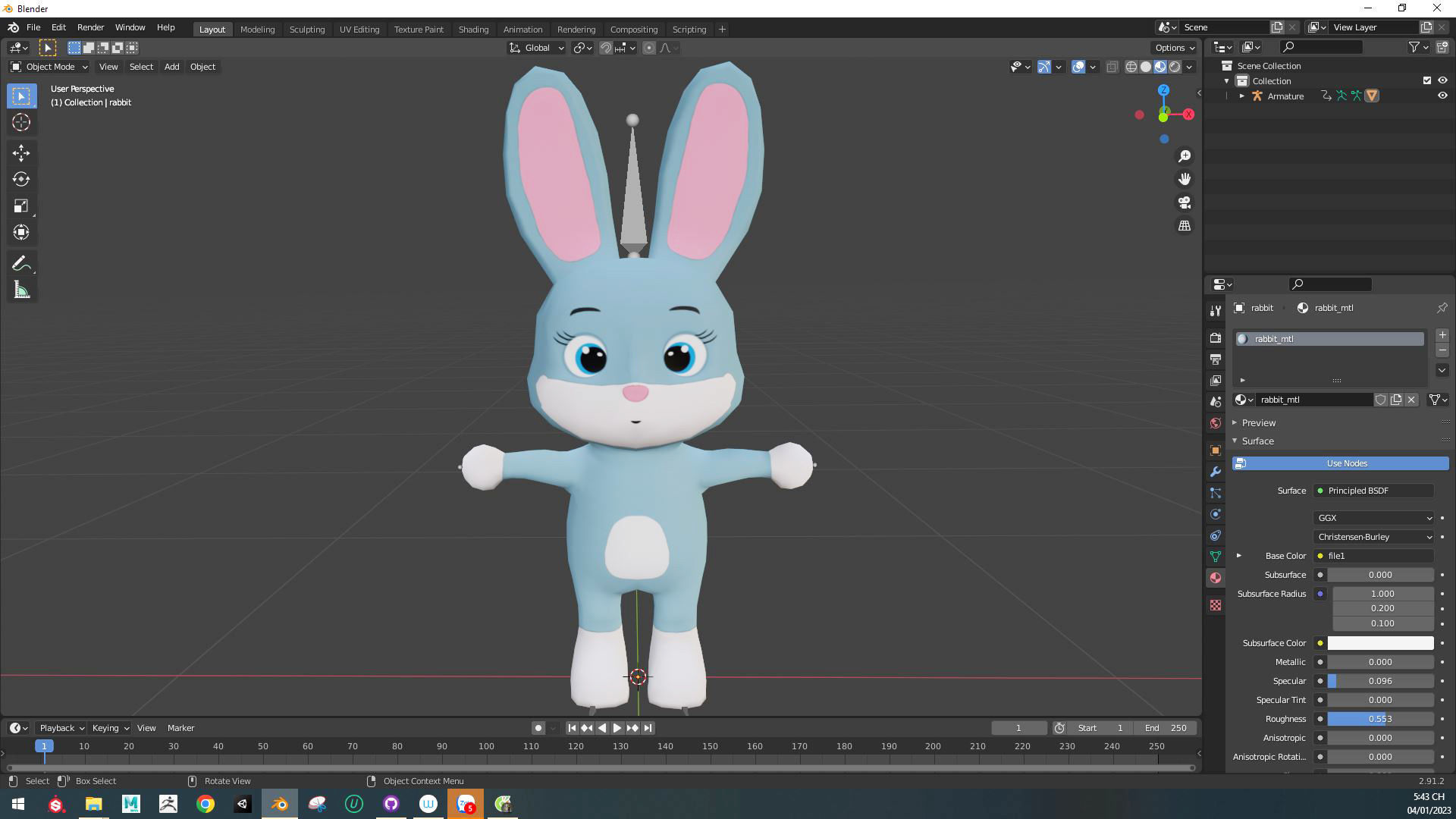 3D model Character012 Animated Rabbit 3D VR / AR / low-poly | CGTrader