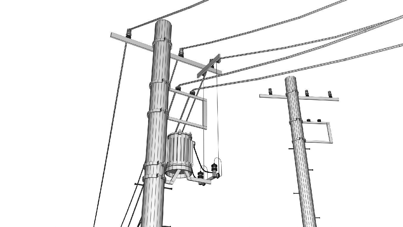 Utility pole free 3D model | CGTrader
