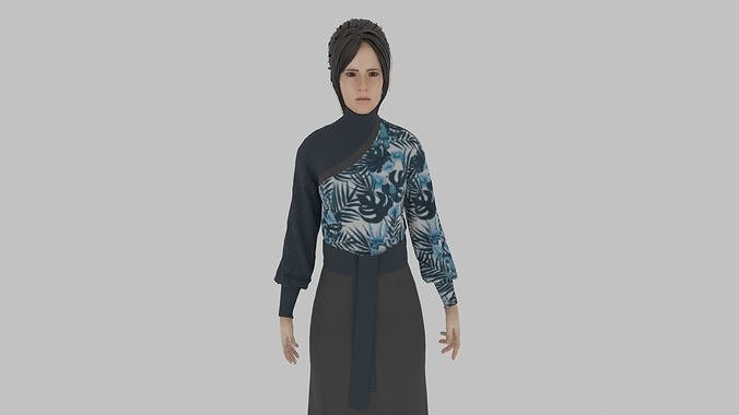3D model woman in asian clothes VR / AR / low-poly | CGTrader
