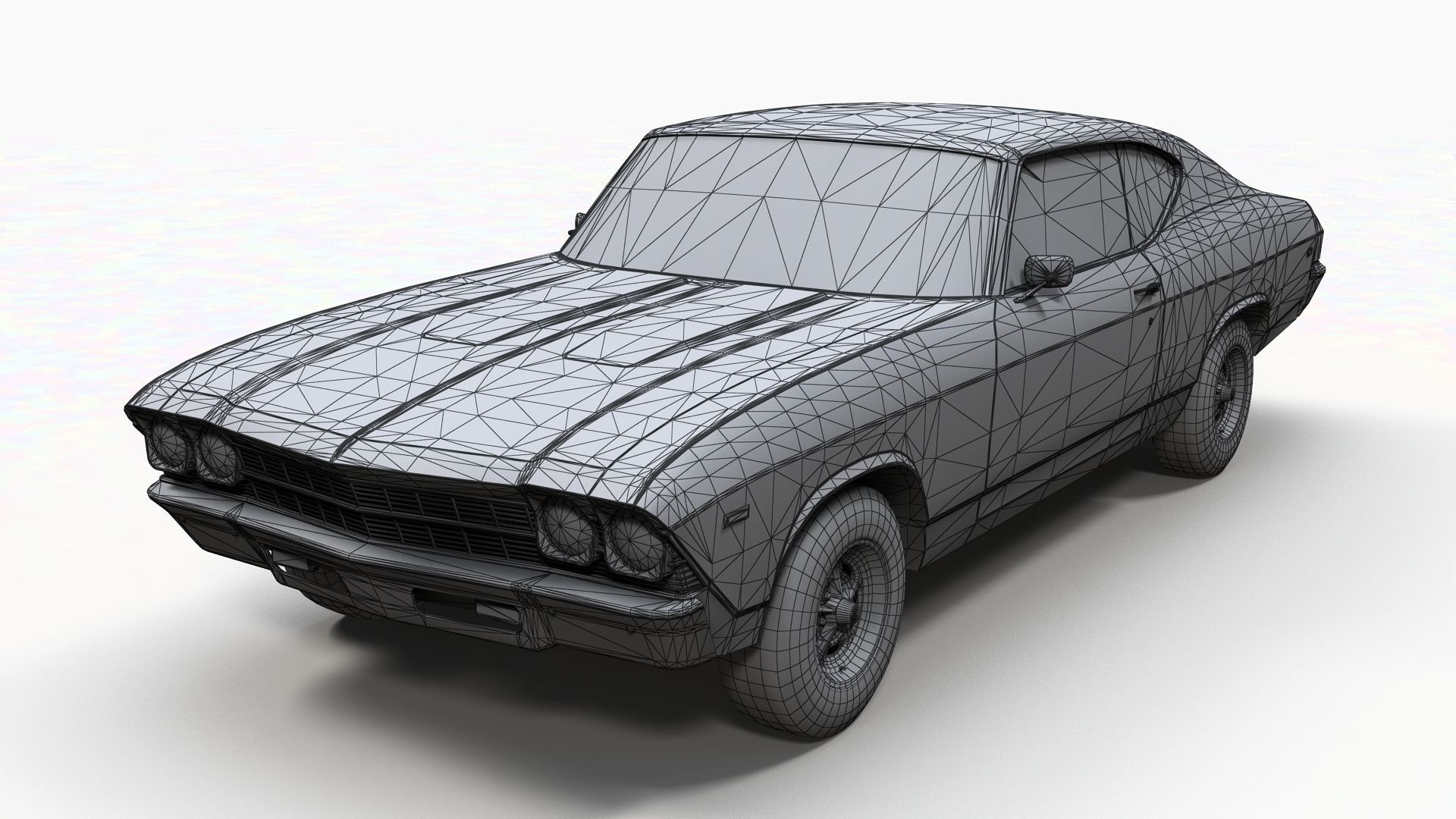 3D model 70s american coupe VR / AR / low-poly | CGTrader