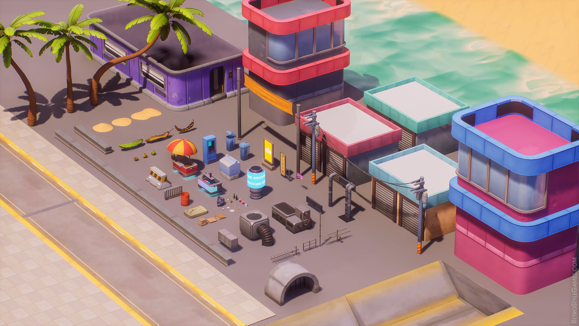 3D model Stylized Cyberpunk City Props VR / AR / low-poly | CGTrader