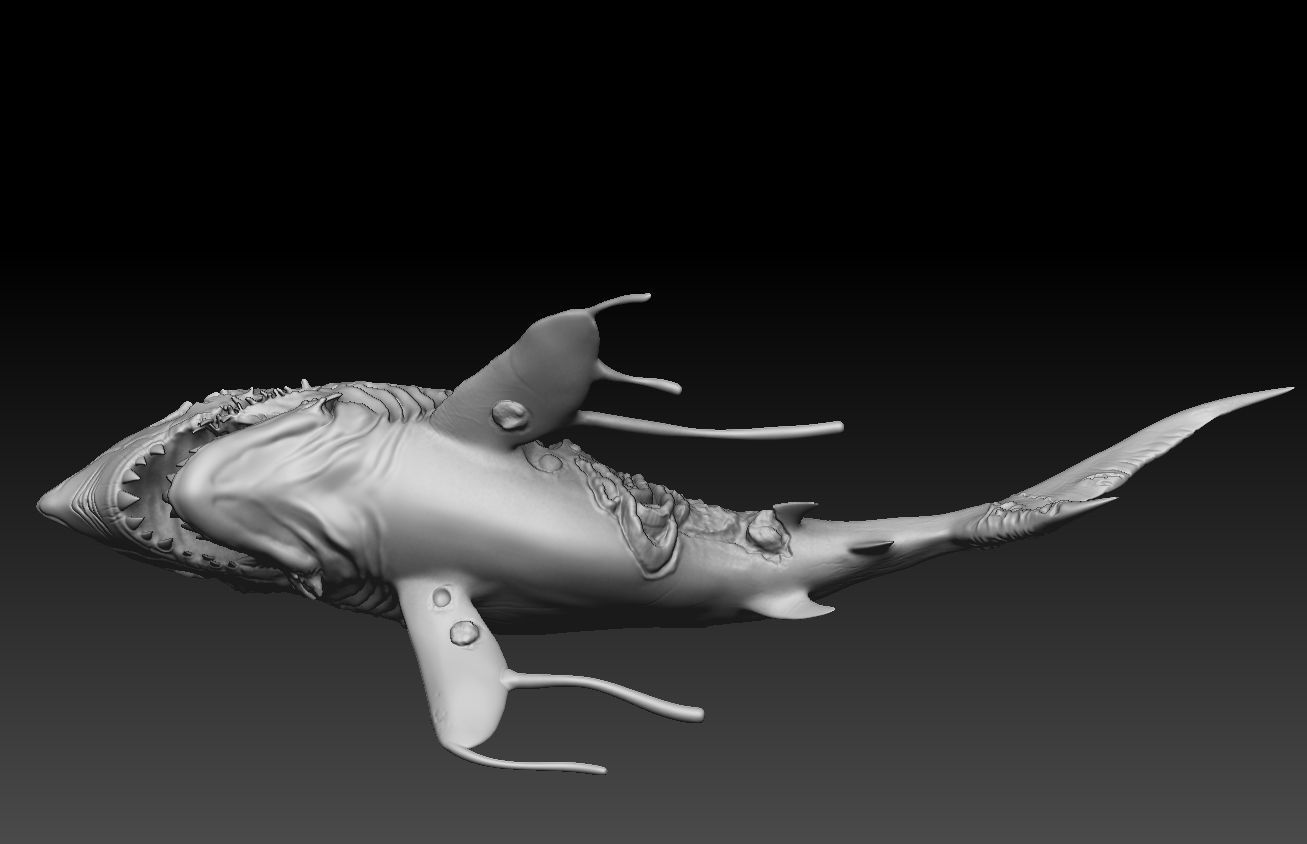 Zombie Shark 3D modeling print files 3D model 3D printable | CGTrader