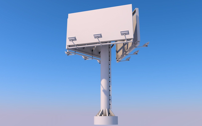3D model Three Sided Billboard VR / AR / low-poly | CGTrader