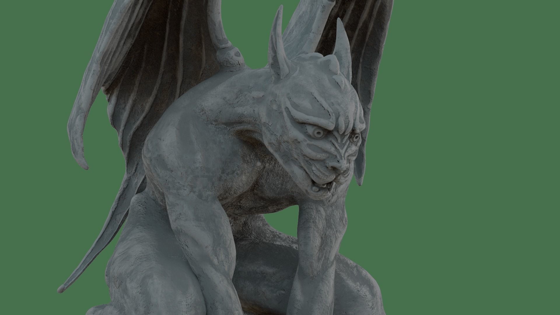 3D model Gothic Gargoyle with Block VR / AR / low-poly | CGTrader