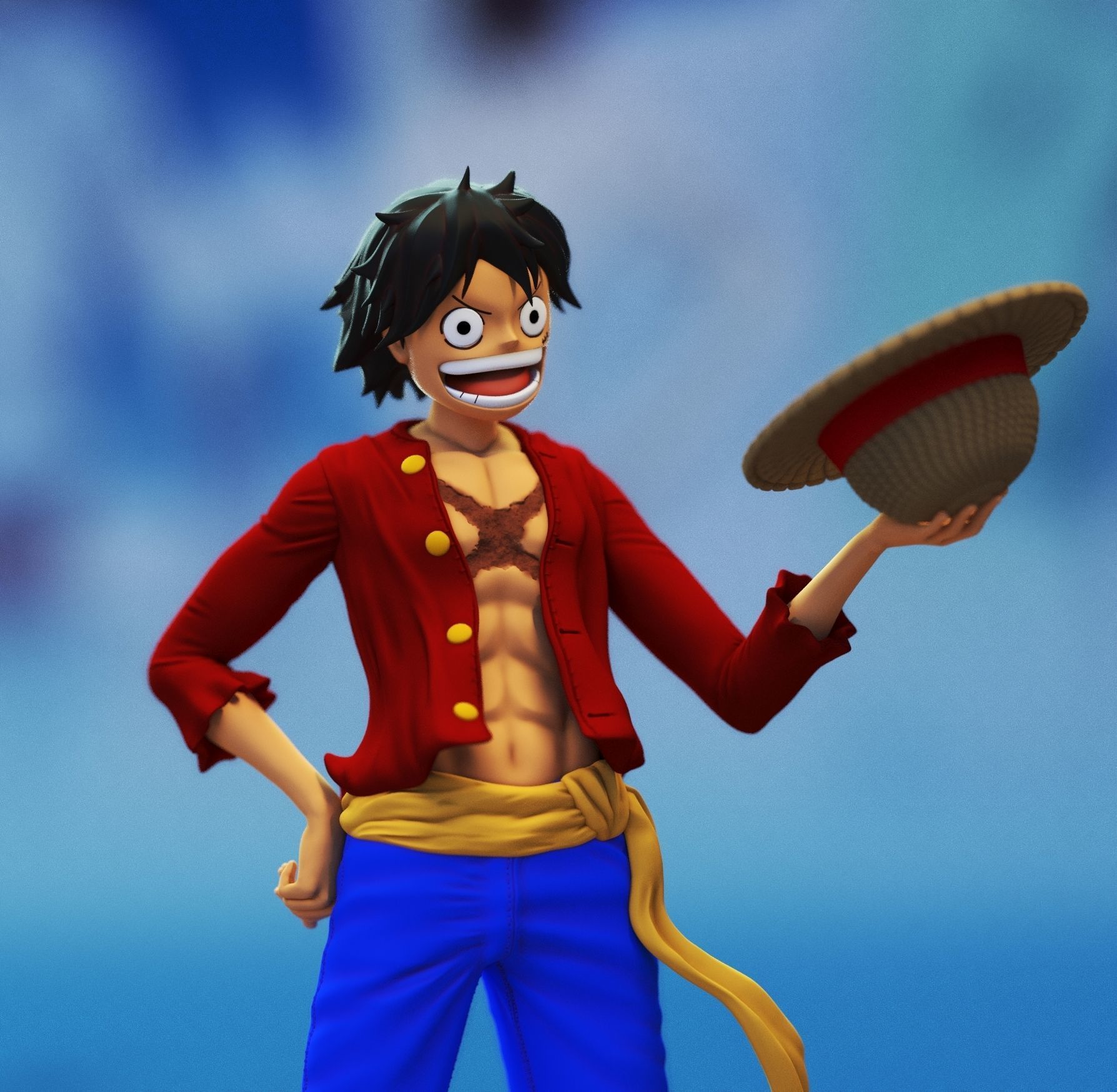 LUFFY ONE PIECE FANART MONKEY D LUFFY 3D model 3D printable | CGTrader