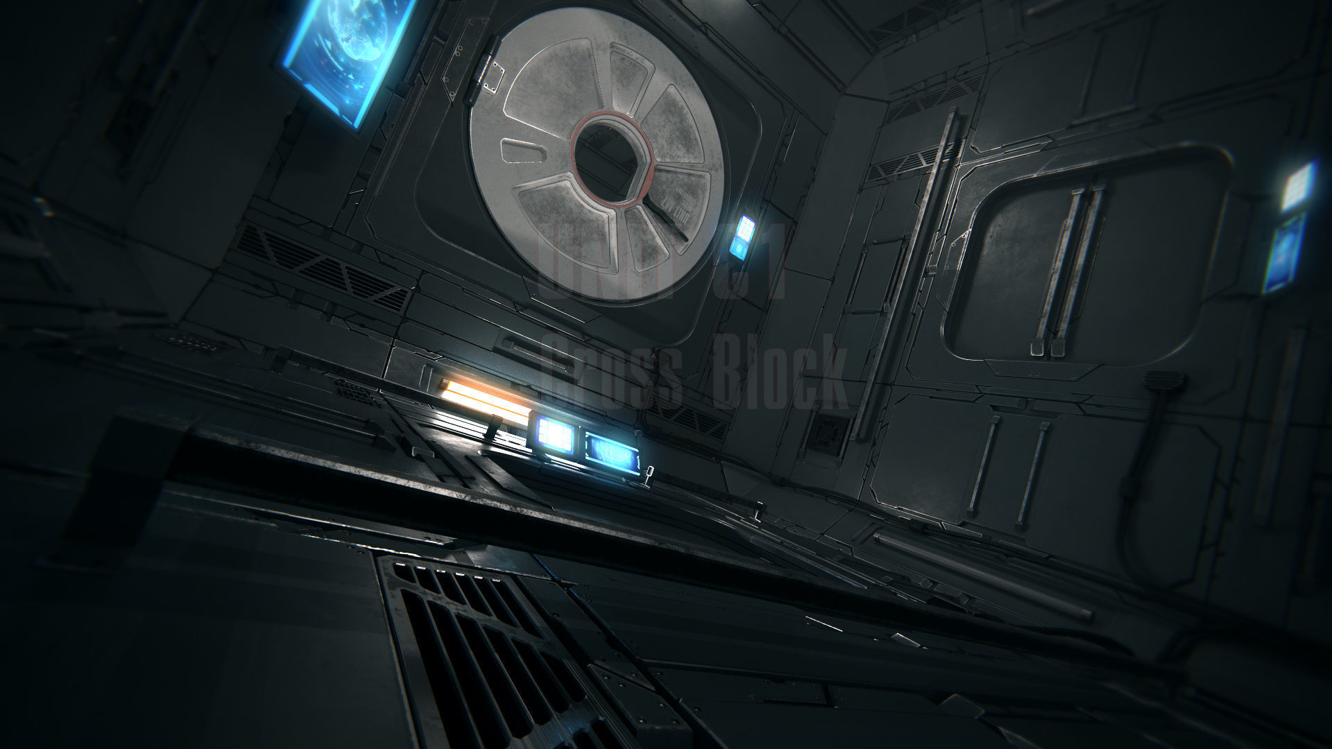 Spaceship Interior 03 Cross Unit PBR 3D model | CGTrader