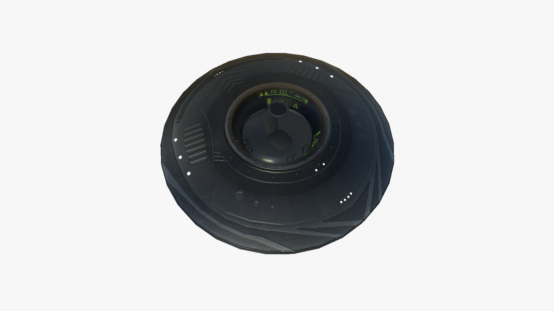 3D model Alien Spaceship UFO B03 Dark Steel - Sci Fi Spacecraft Design ...