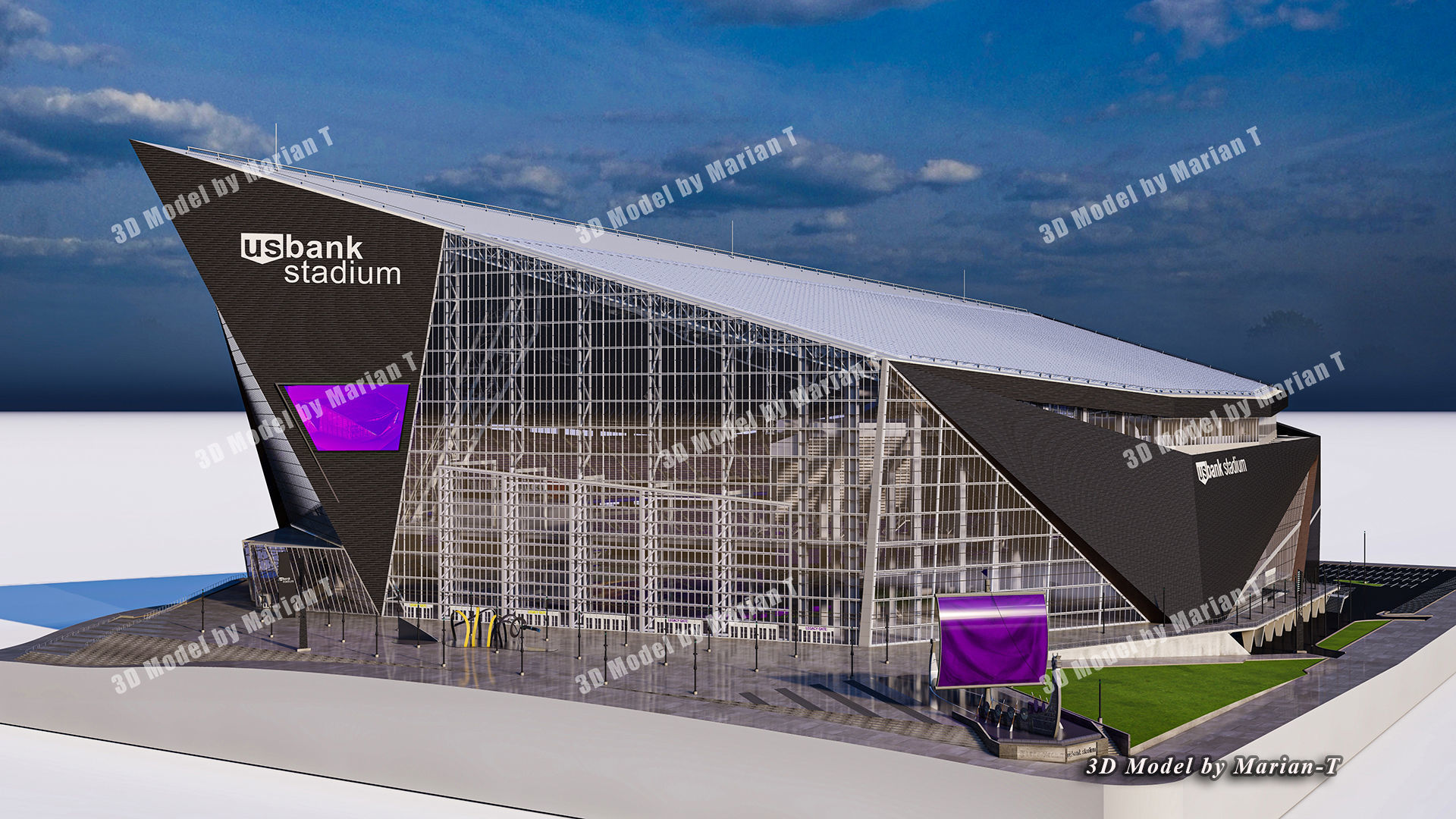 3D model US Bank Stadium - Minneapolis USA VR / AR / low-poly | CGTrader
