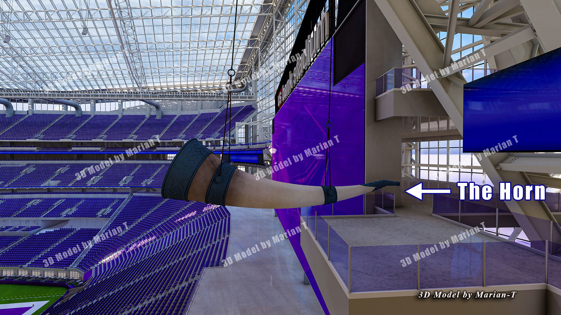 3D model US Bank Stadium - Minneapolis USA VR / AR / low-poly | CGTrader