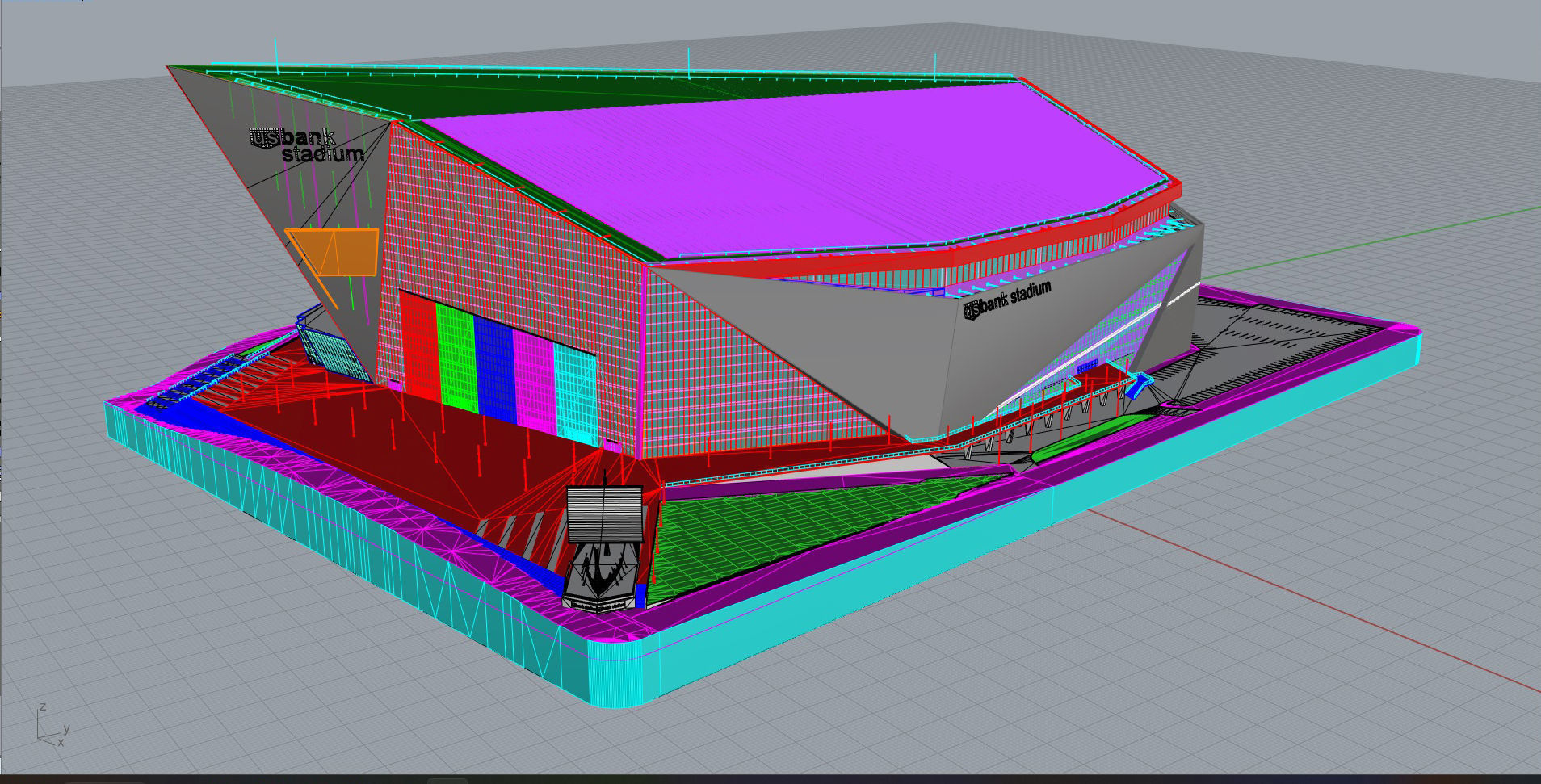 3D model US Bank Stadium - Minneapolis USA VR / AR / low-poly | CGTrader