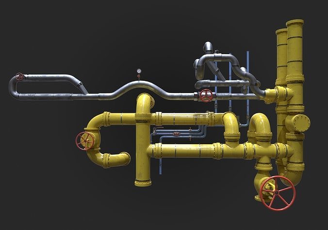 3D model Modular Industrial Pipes - 42 Pieces VR / AR / low-poly | CGTrader