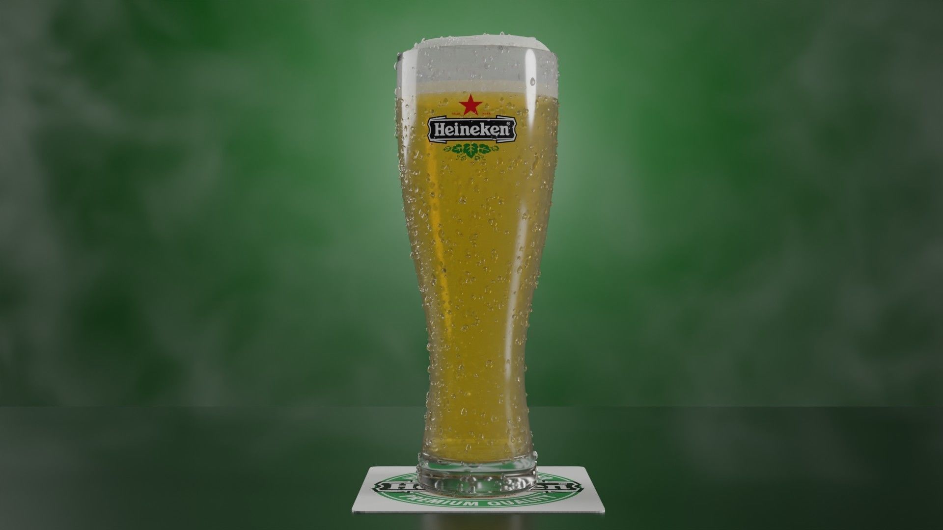 Heineken Beer Glass Realistic 3D model | CGTrader