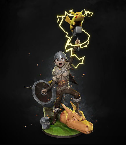 Ash God of Thunder STL 3D model 3D printable | CGTrader