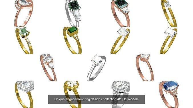 Unique engagement ring designs collection 42 | CGTrader