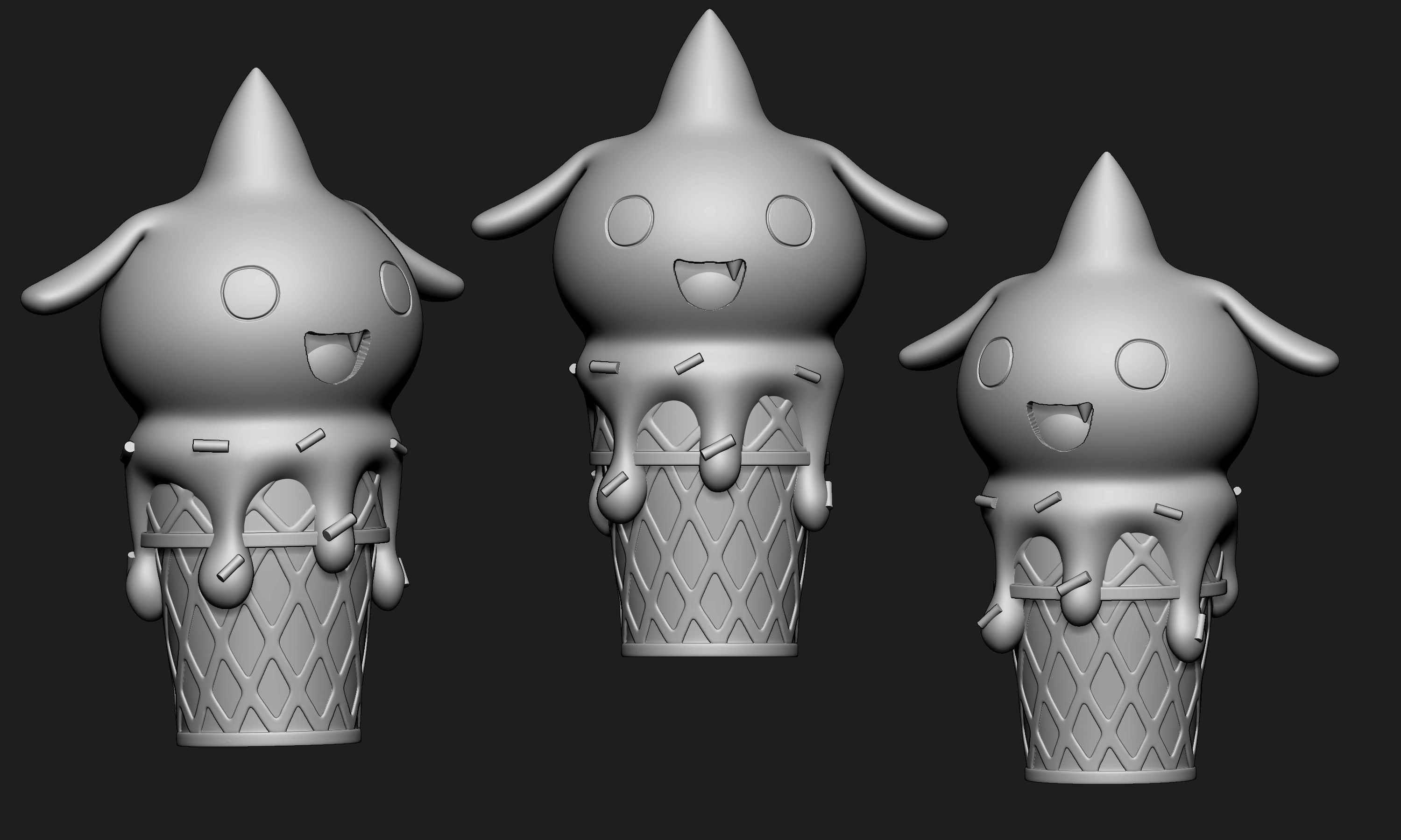 Digimon - Ice Cream Gummymon 3D model 3D printable | CGTrader