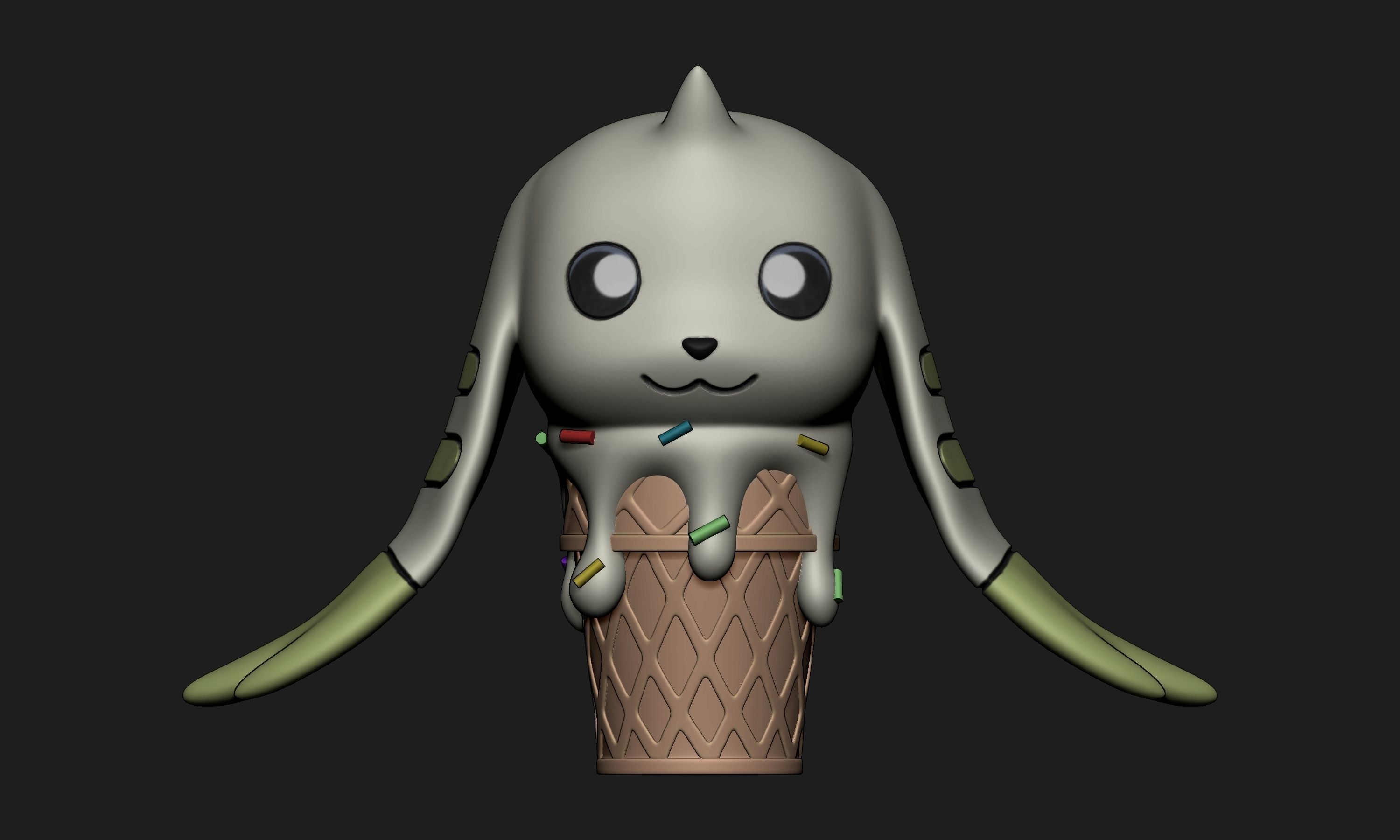 Digimon - Ice Cream Terriermon 3D model 3D printable | CGTrader
